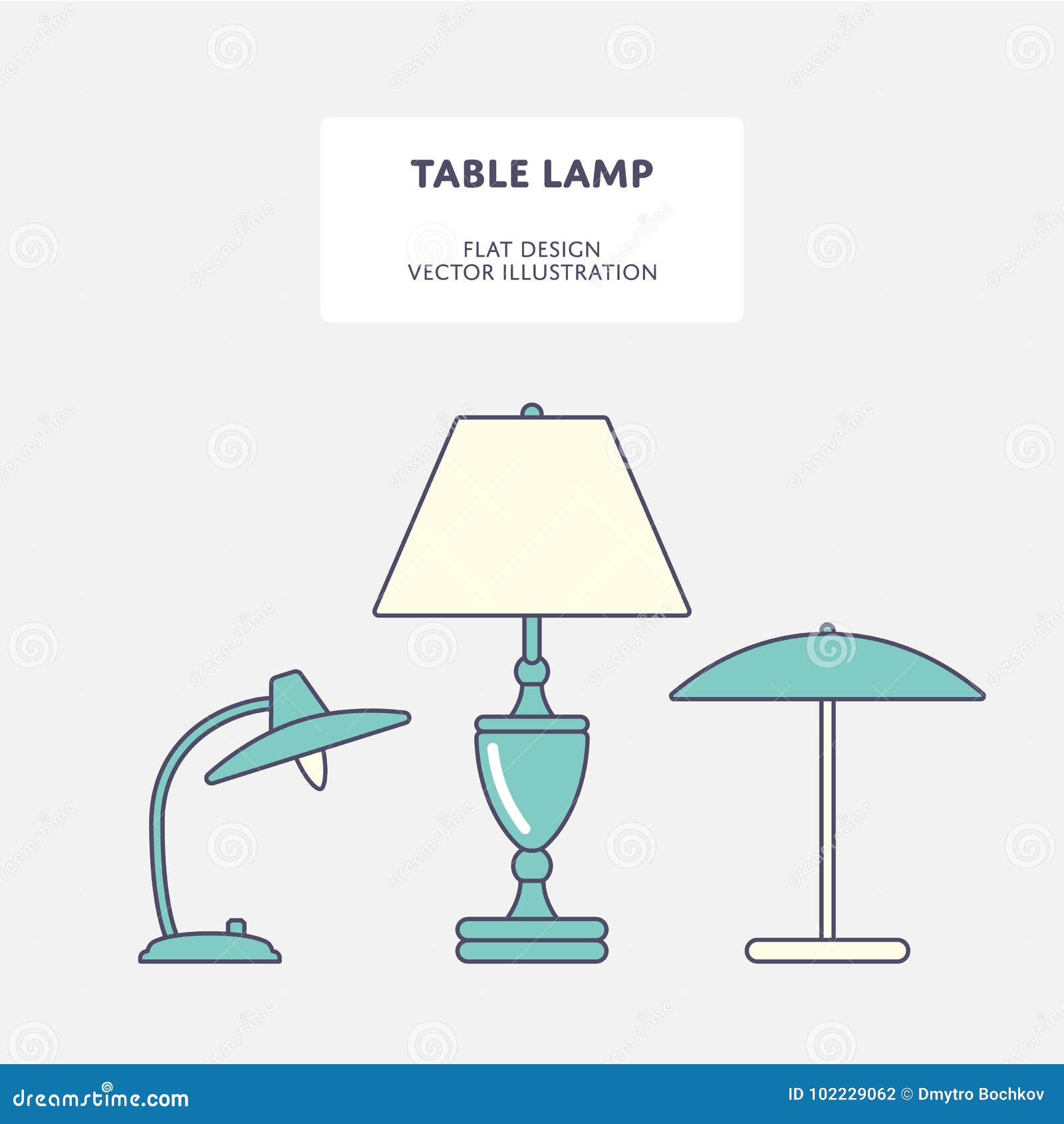 Table Lamp. Flat Design. Vector Illustration Stock Vector ...