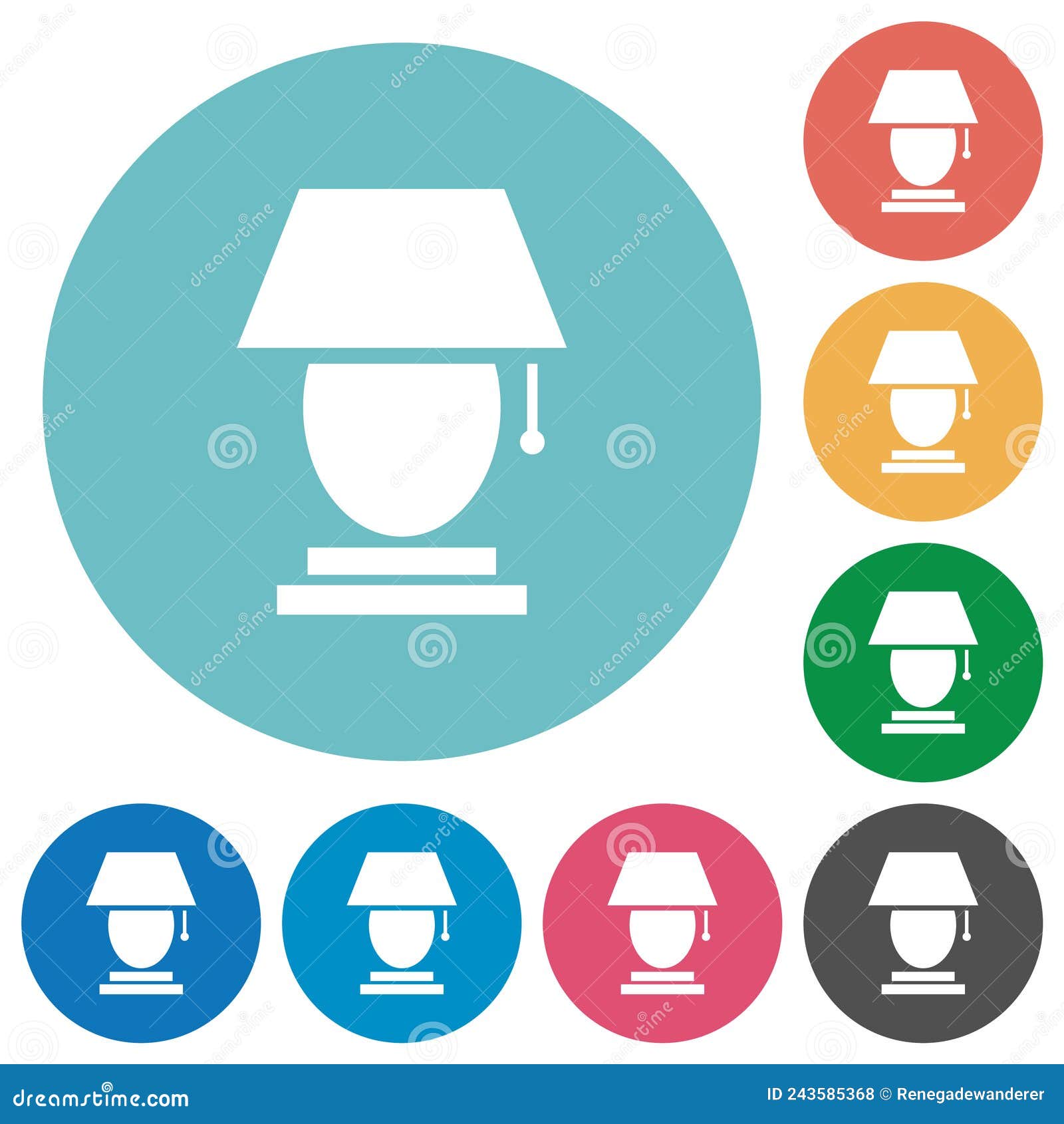 Table Lamp Flat Round Icons Stock Vector - Illustration of electricity ...