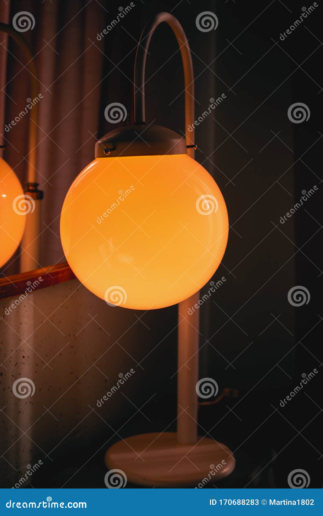 Table Lamp Giving Warm Light Stock Image - Image of white, elegance ...