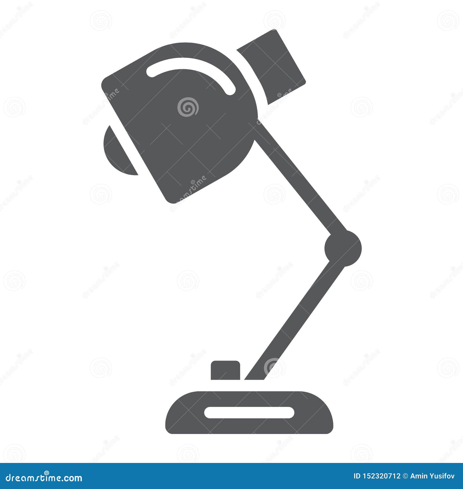 Table Lamp Glyph Icon, Light and Electricity, Desk Lamp Sign, Vector ...