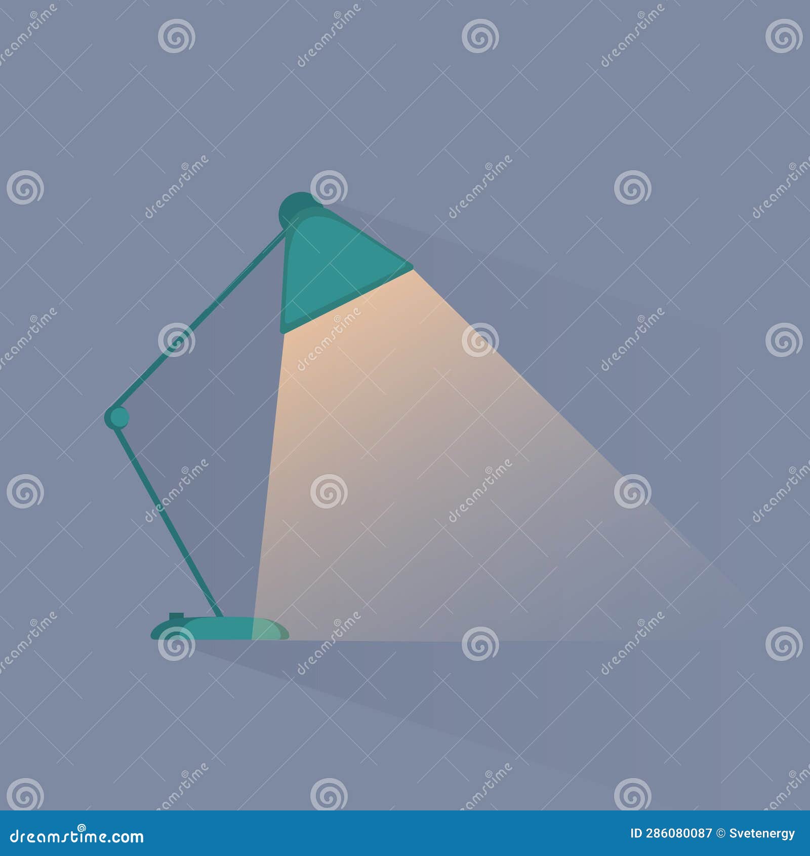 Table Lamp Icon with Beam of Light, Flat Design Style. Stock Vector ...