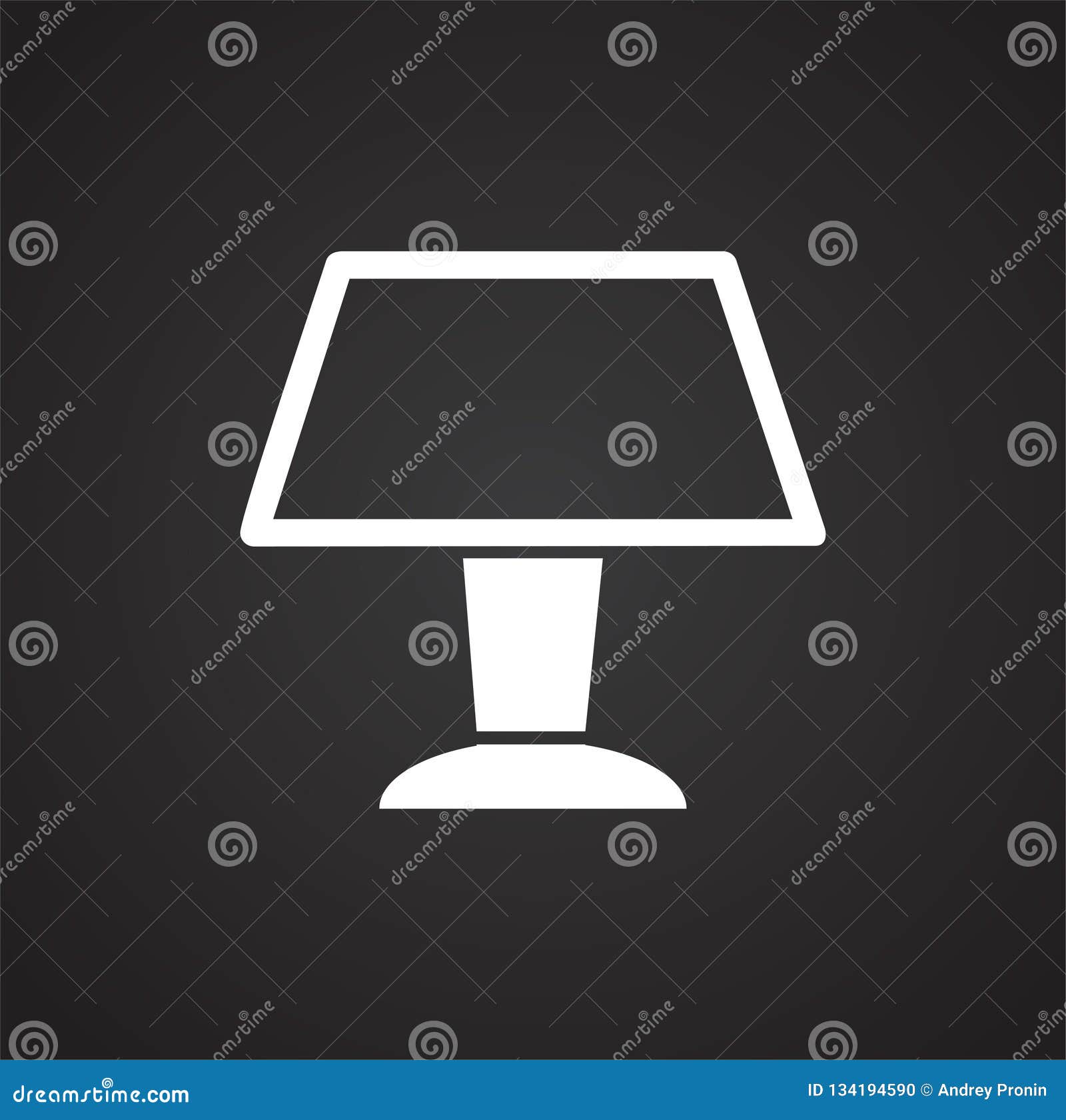 Table Lamp Icon on Black Background for Graphic and Web Design, Modern ...