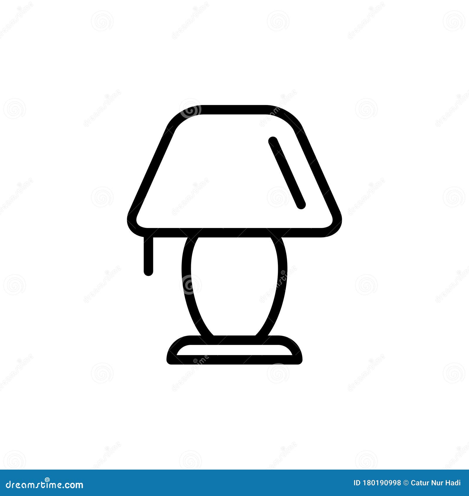 Table Lamp Icon Flat Vector Template Design Trendy Stock Vector ...