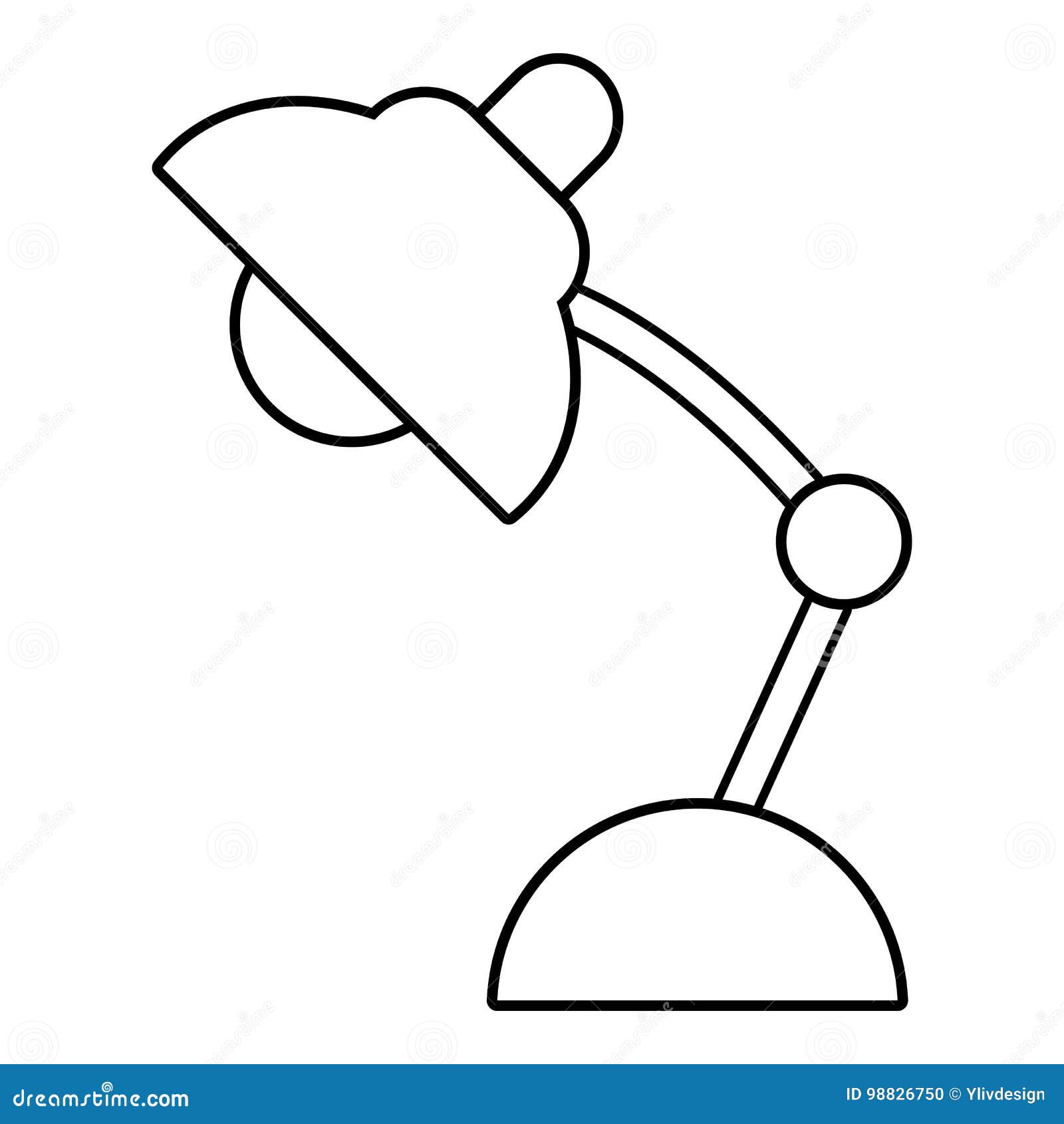 Table Lamp Icon, Outline Line Style Stock Vector - Illustration of ...