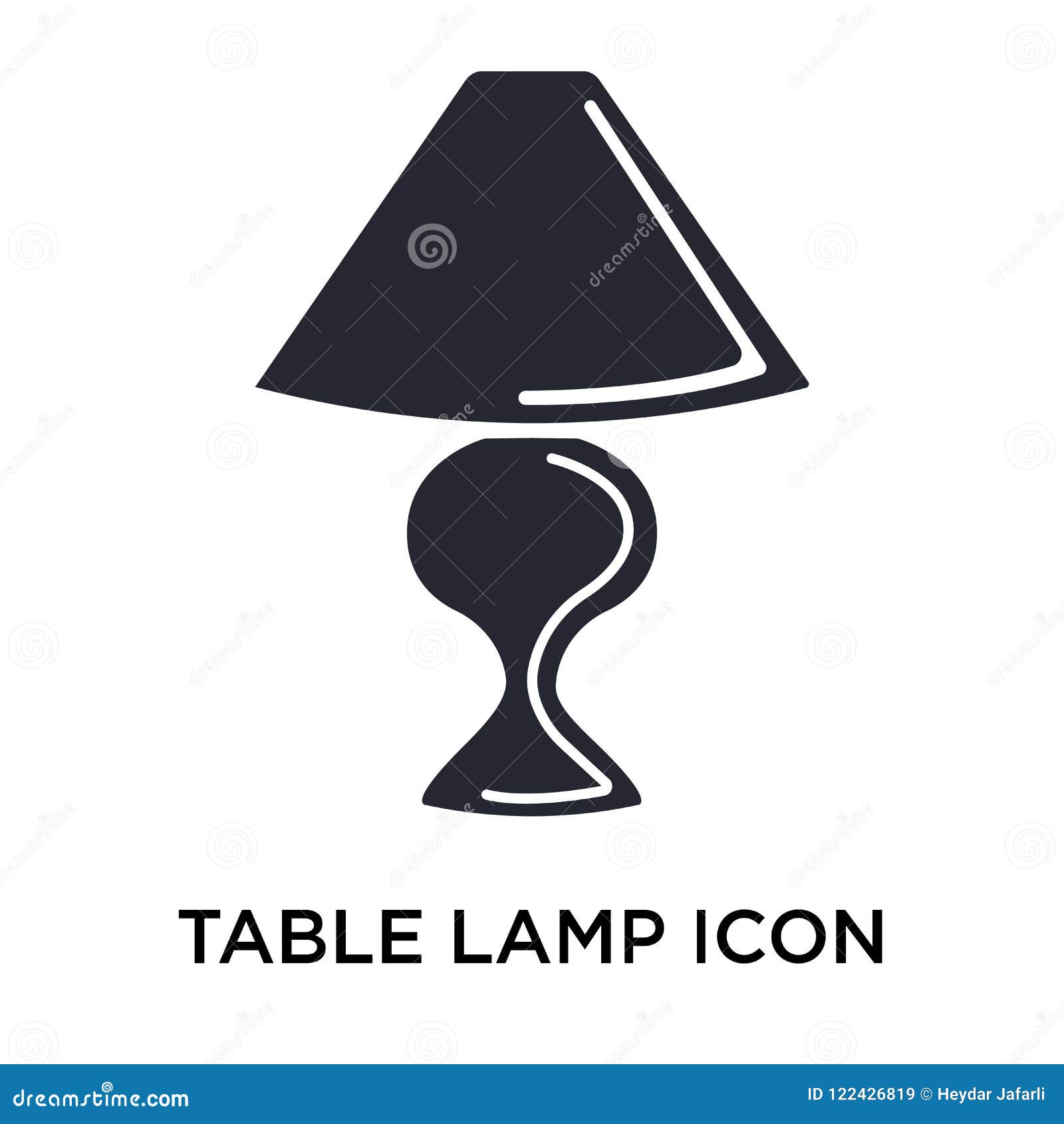Table Lamp Icon Vector Sign and Symbol Isolated on White Background ...
