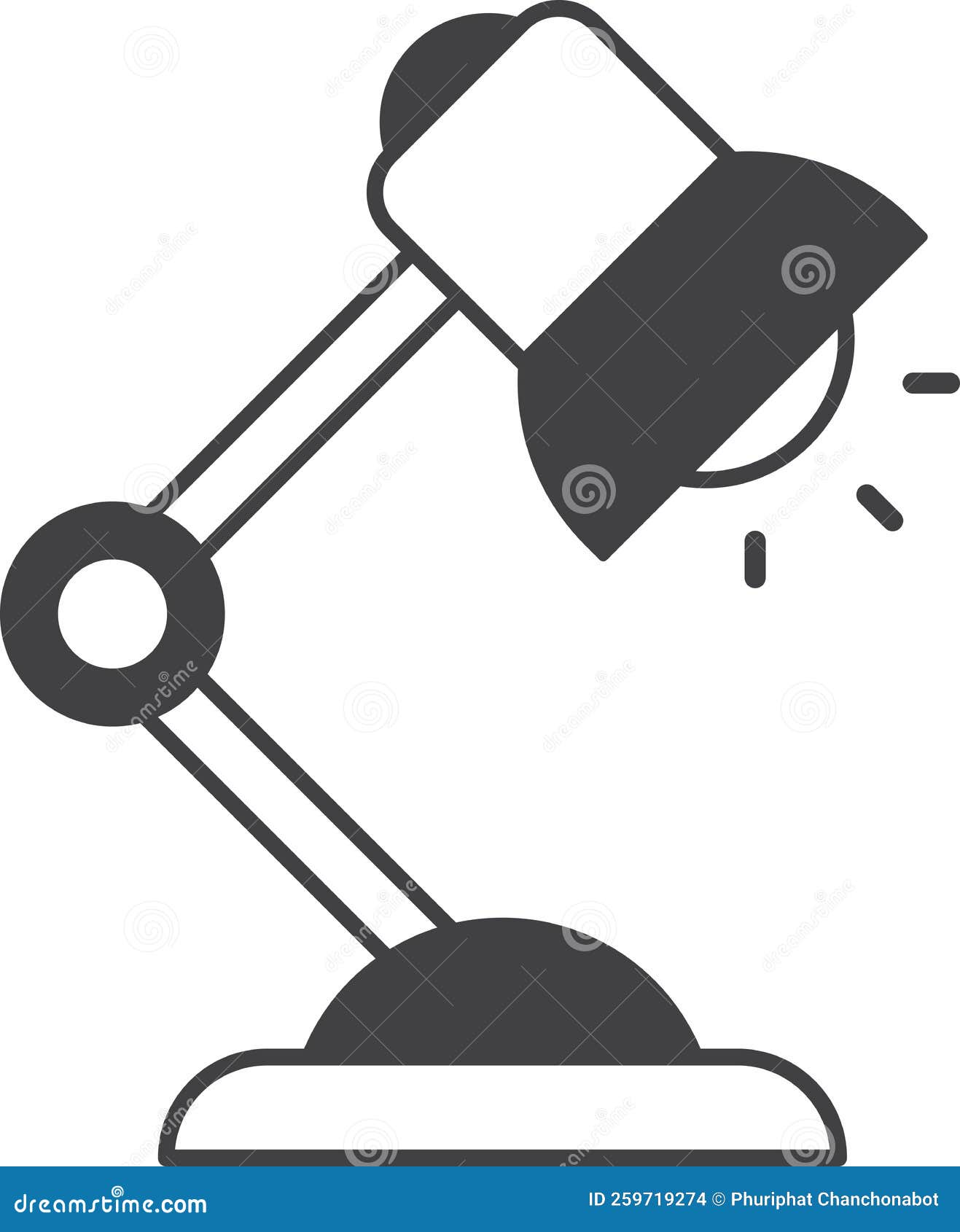 Table Lamp Illustration in Minimal Style Stock Vector - Illustration of ...