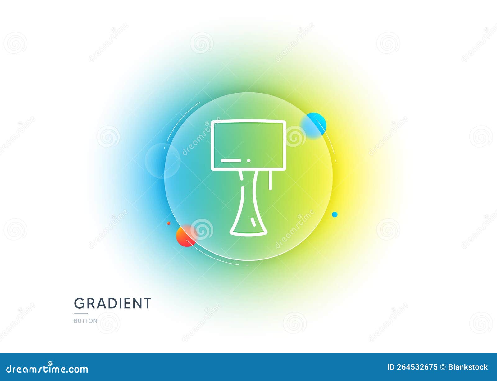 Table Lamp Line Icon. Bedside Light Sign. Gradient Blur Button. Vector Stock Vector ...