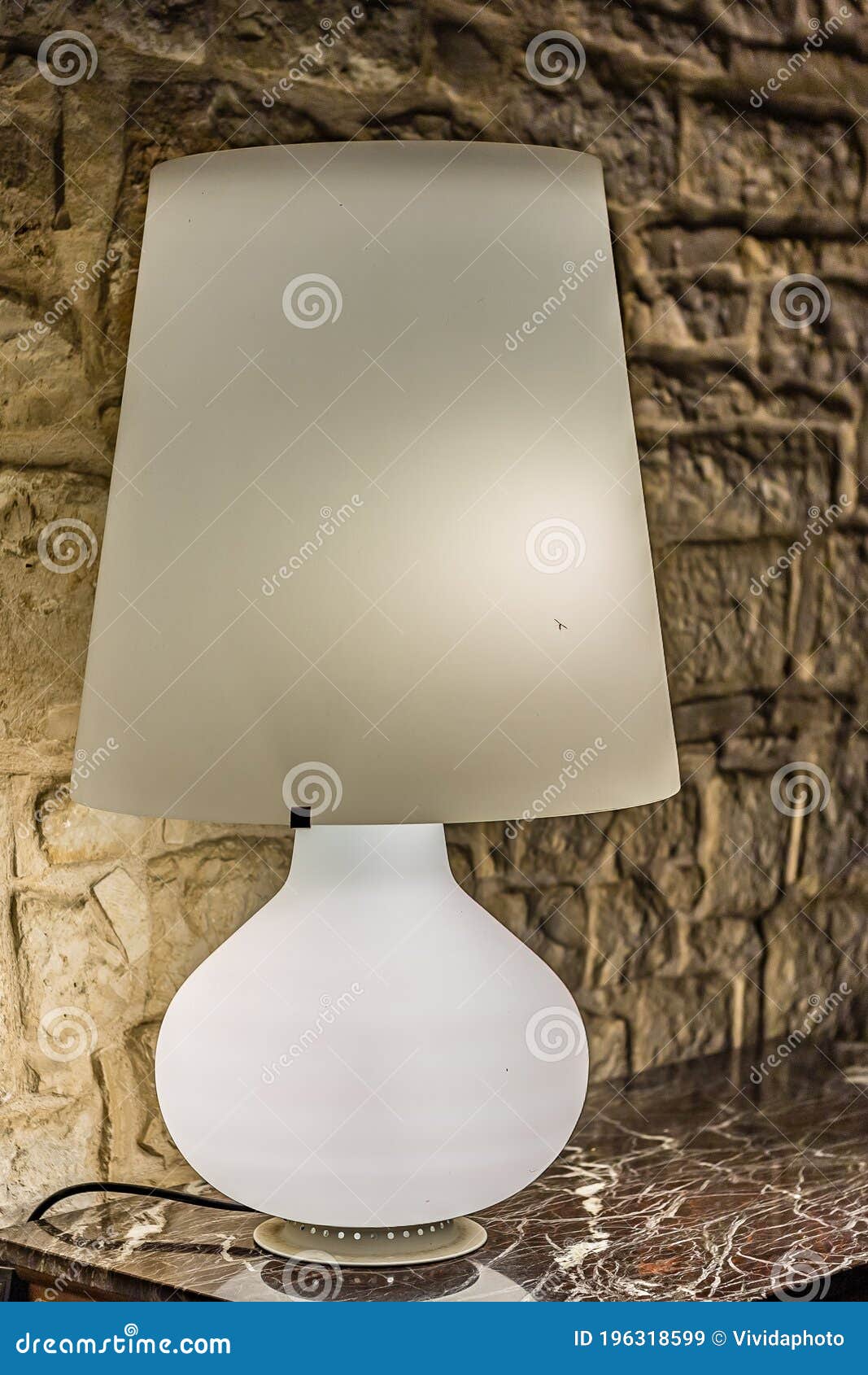 Table lamp stock image. Image of light, brick, luxury - 196318599
