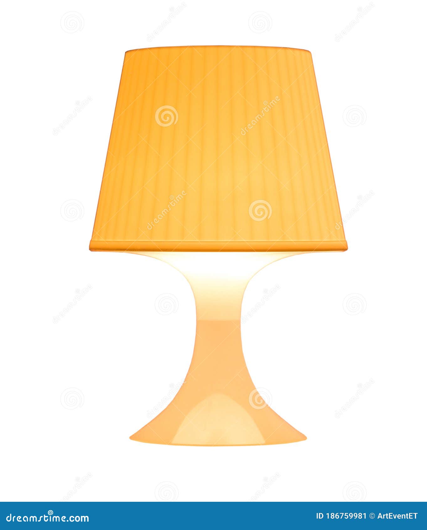 Table Lamp with Soft Light on White Background Stock Image - Image of ...