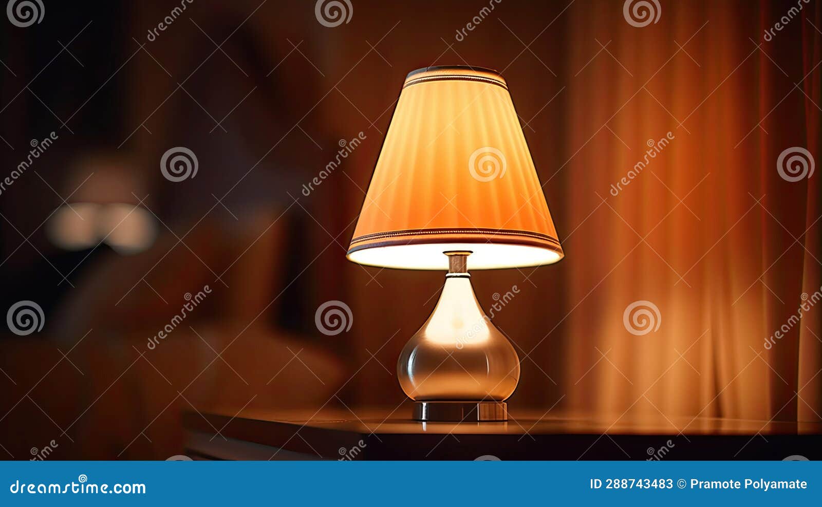 A Table Lamp Spending Warm Light. Idea for Interior Design Stock Image ...