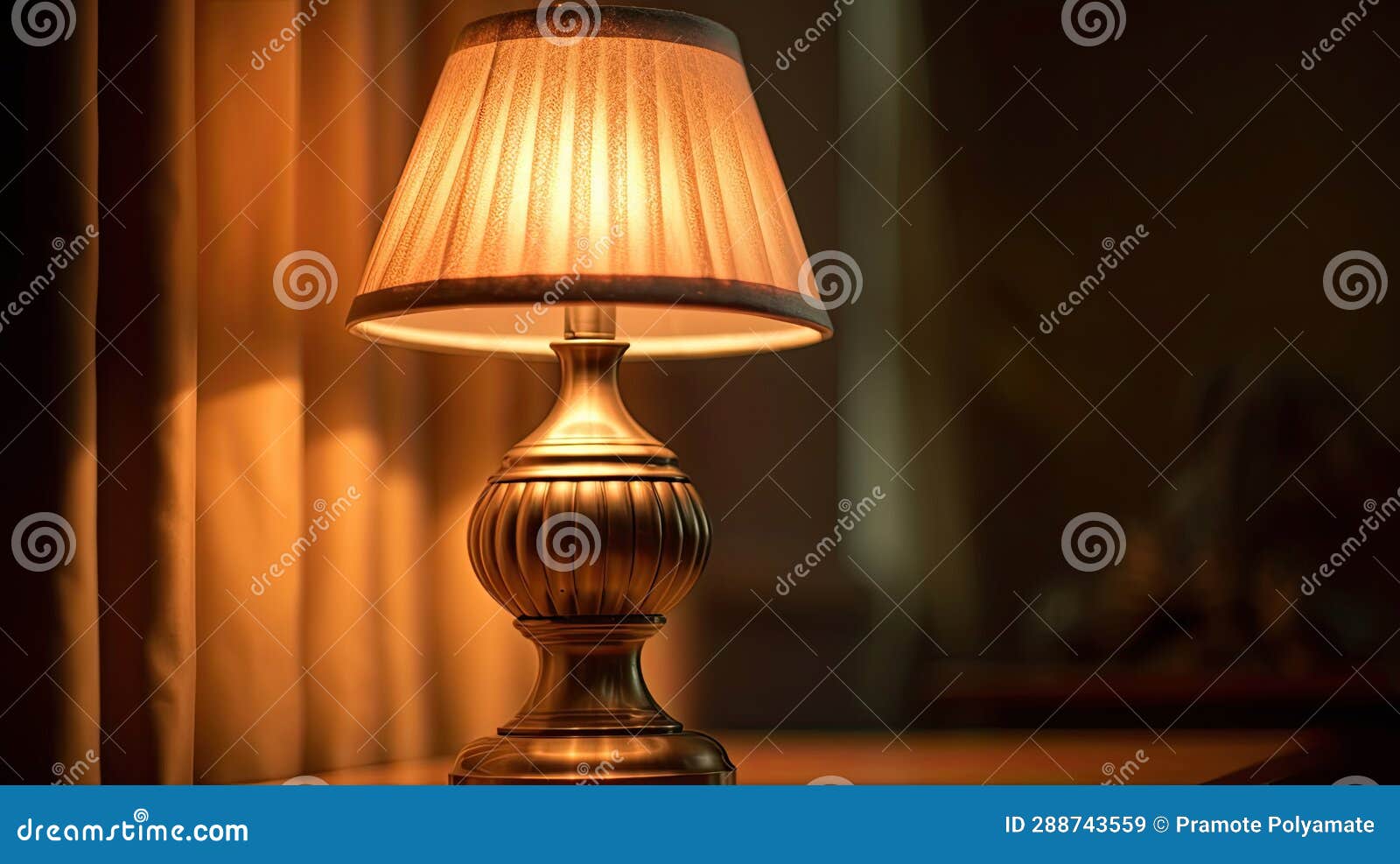 A Table Lamp Spending Warm Light. Idea for Interior Design Stock Image ...