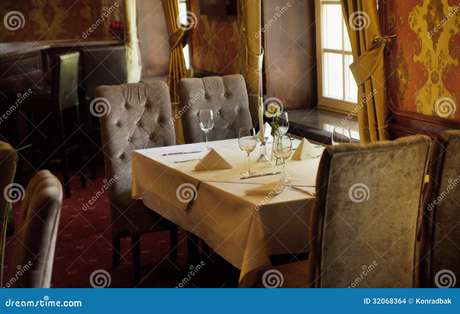 Table layed for the dinner stock photo. Image of reastaurant - 32068364