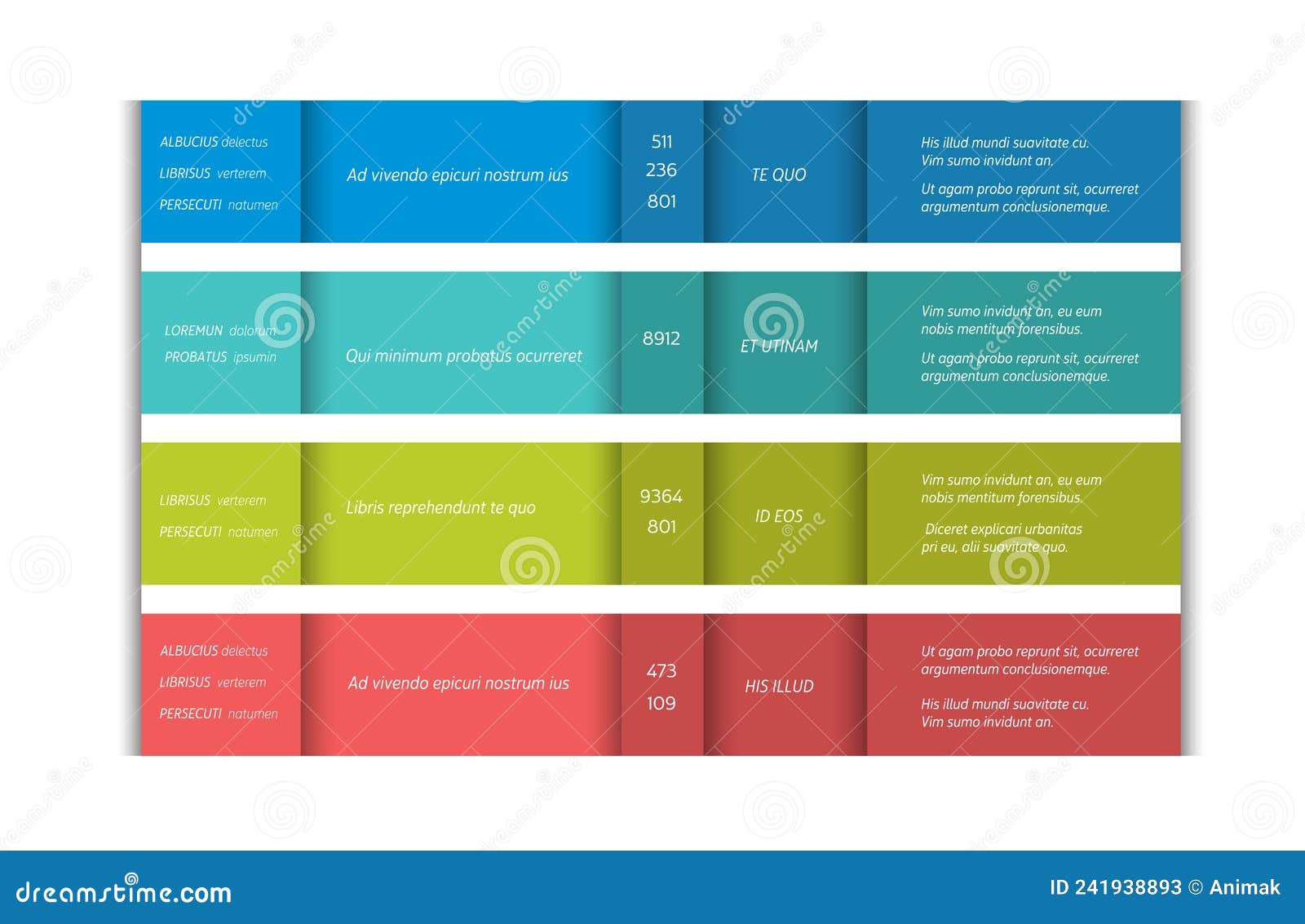 Table Layout Template, Price Schedule, Multipurpose Template. Vector ...