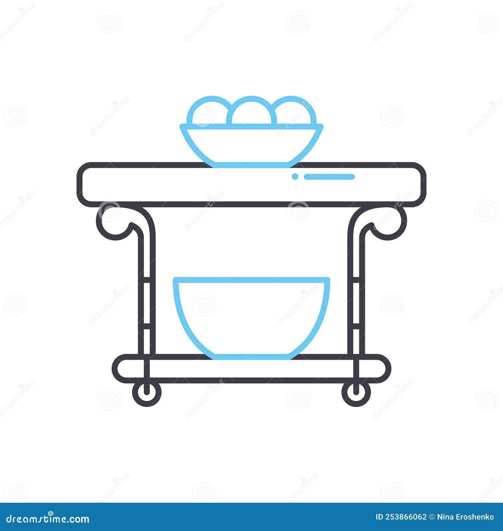 Table Line Icon, Outline Symbol, Vector Illustration, Concept Sign ...