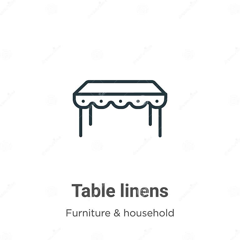 Table Linens Outline Vector Icon. Thin Line Black Table Linens Icon ...