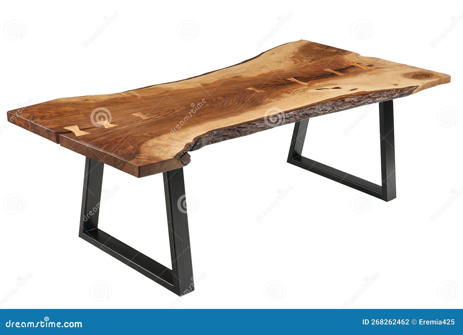 Live edge wood table stock photo. Image of live, dining - 268262462