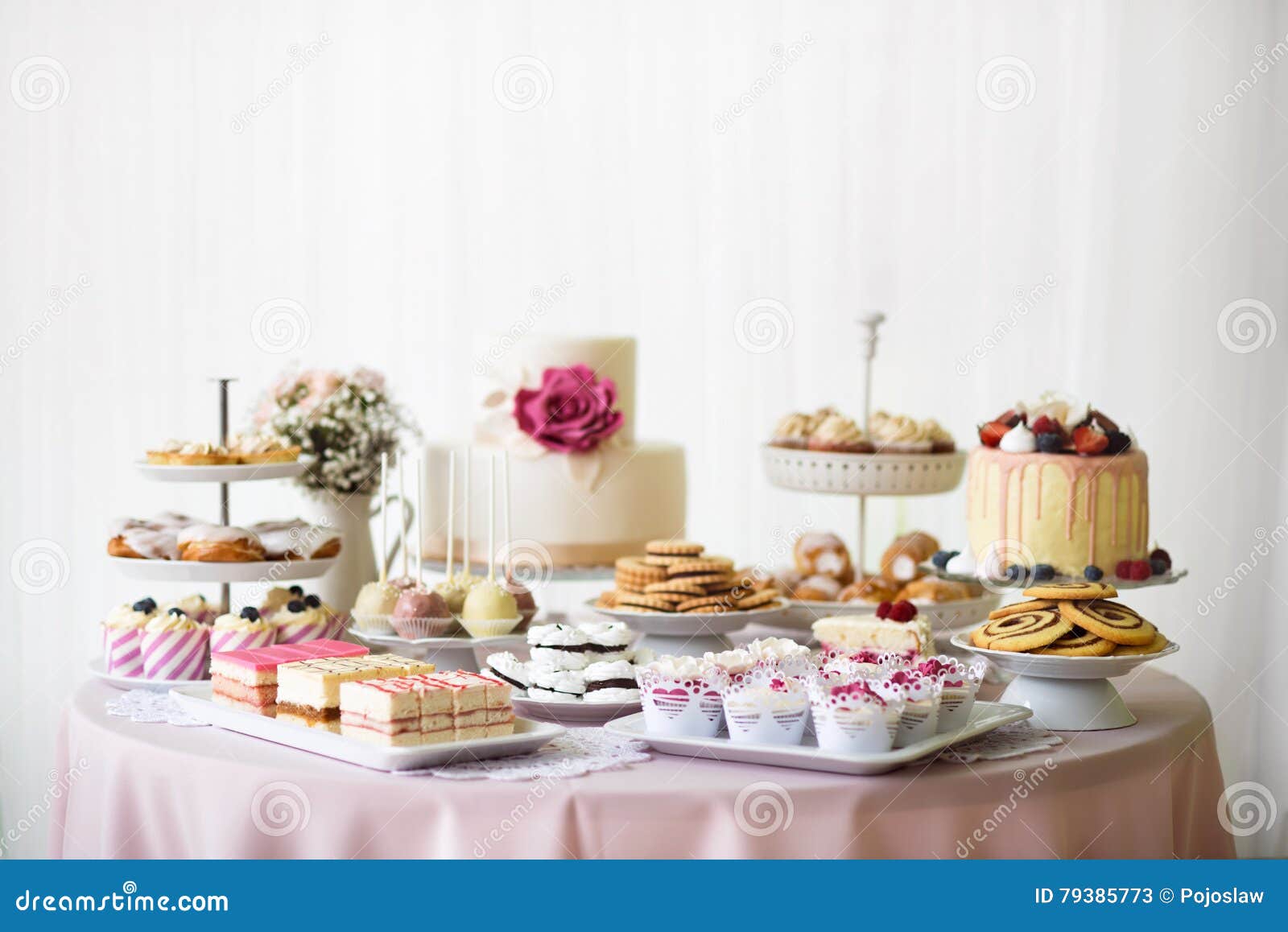Table with Loads of Cakes, Cupcakes, Cookies and Cakepops. Stock Image ...