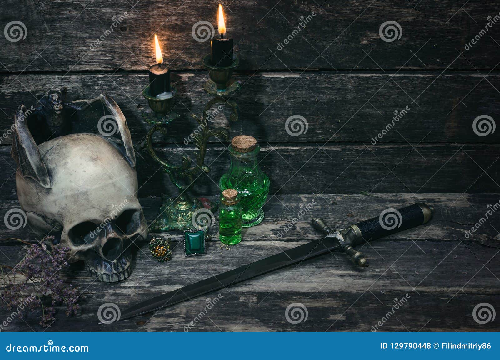 Table of magic. stock photo. Image of prophet, prediction - 129790448