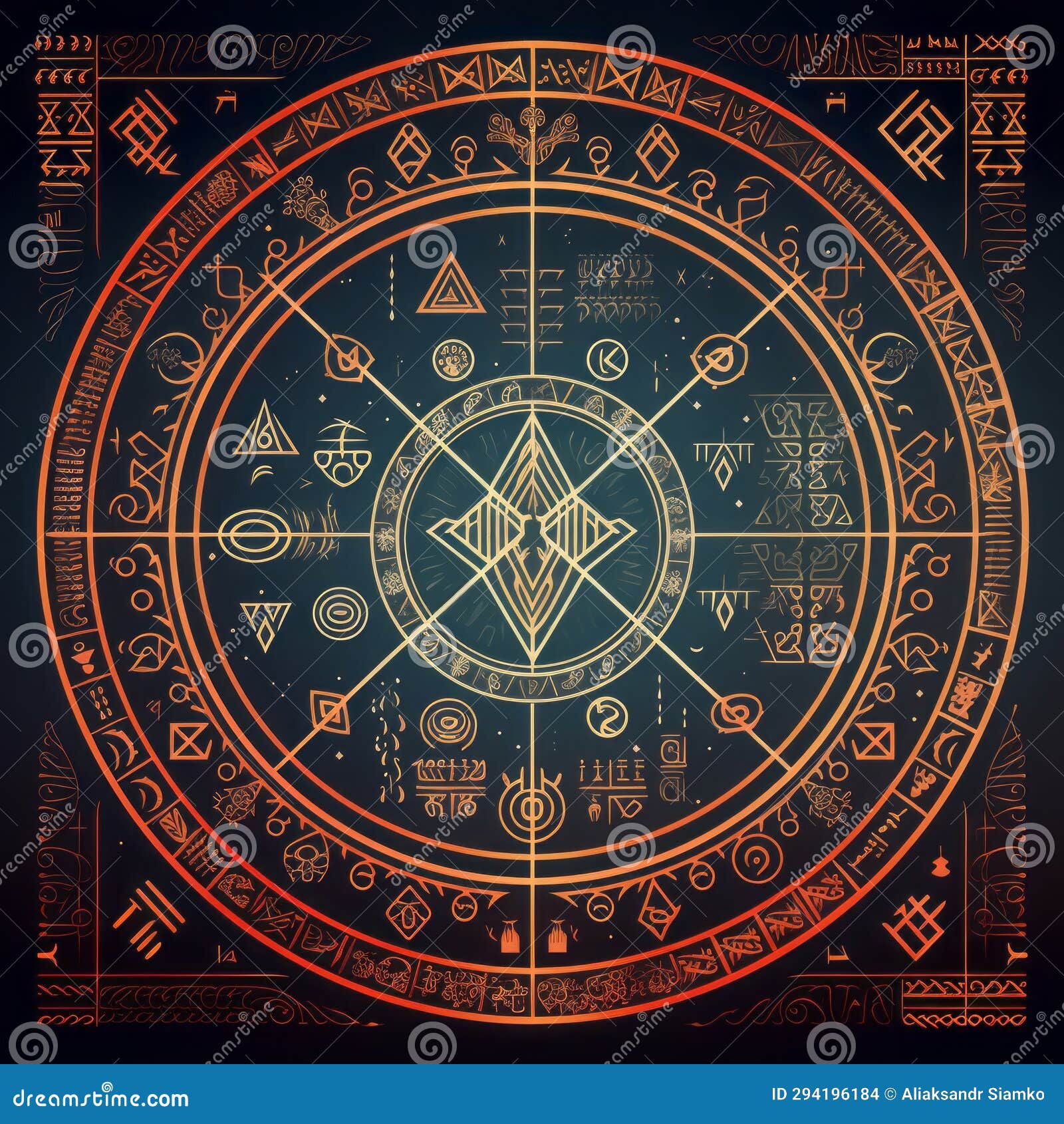 Table of magic runes stock illustration. Illustration of ancient ...