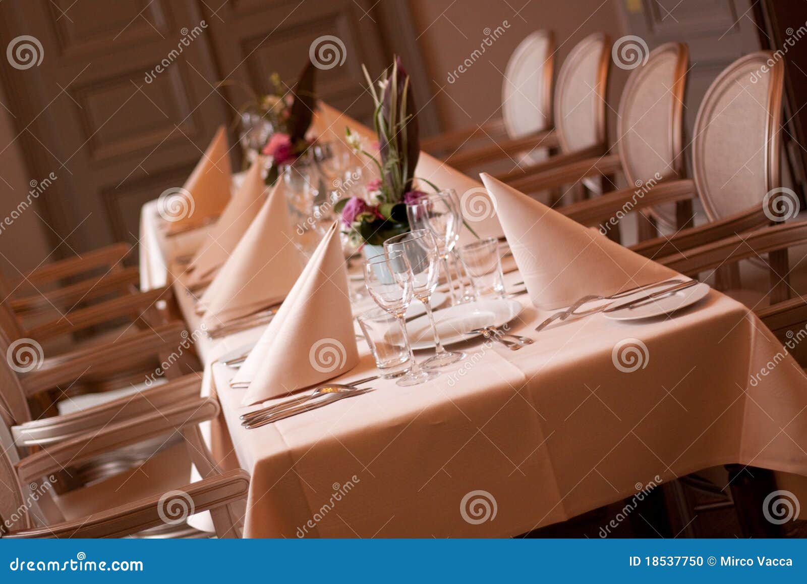 Table with many chairs stock photo. Image of glasses - 18537750