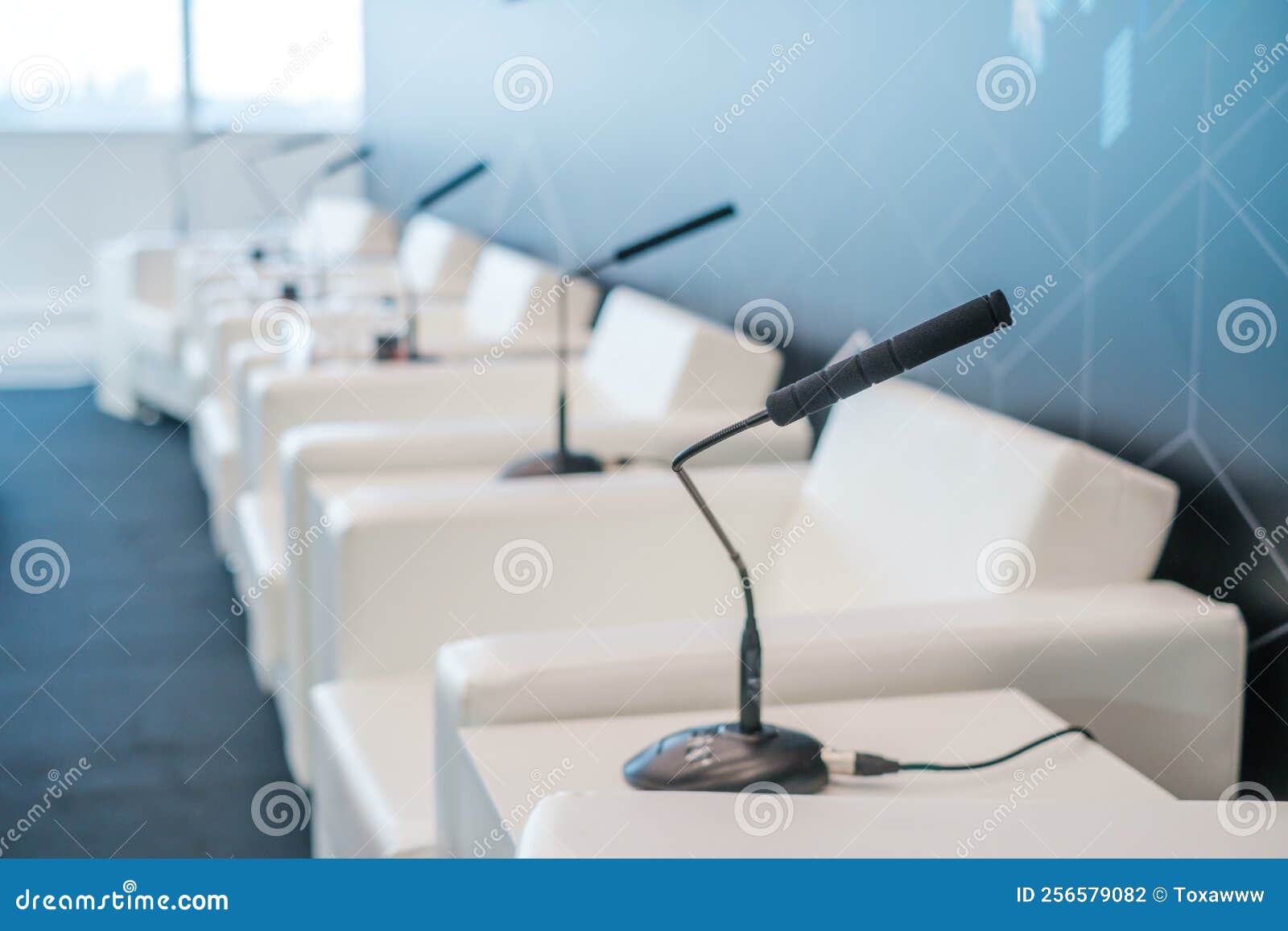 Table Microphone at Conference Hall Stock Photo - Image of concept ...