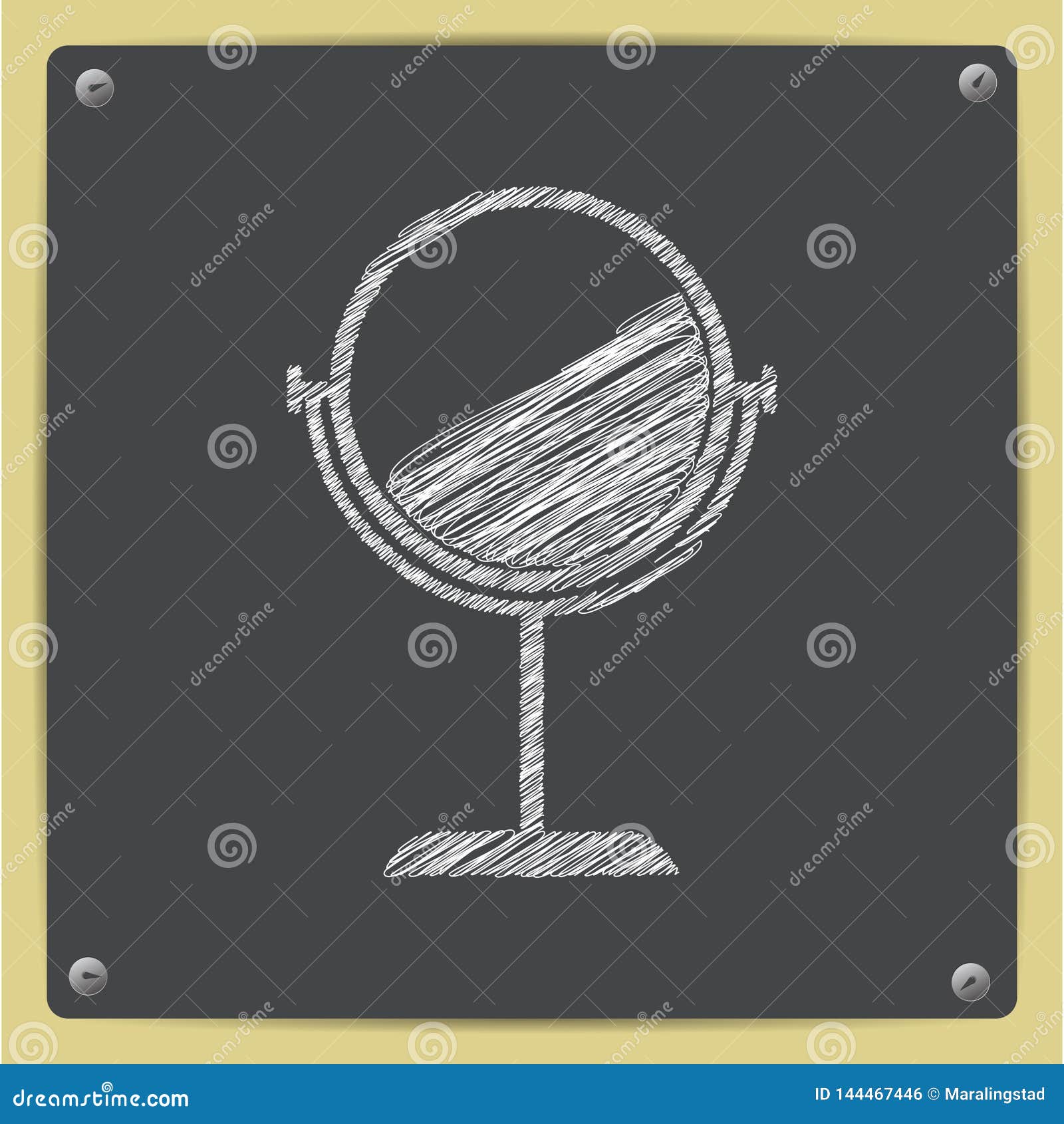 Table Mirror with Abstract Reflection Illustration. Interior Item Flat ...