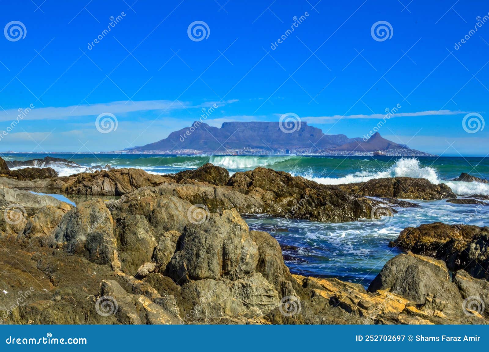 Table Mountain Beach , View from Blouberg Cape Town Stock Image - Image ...