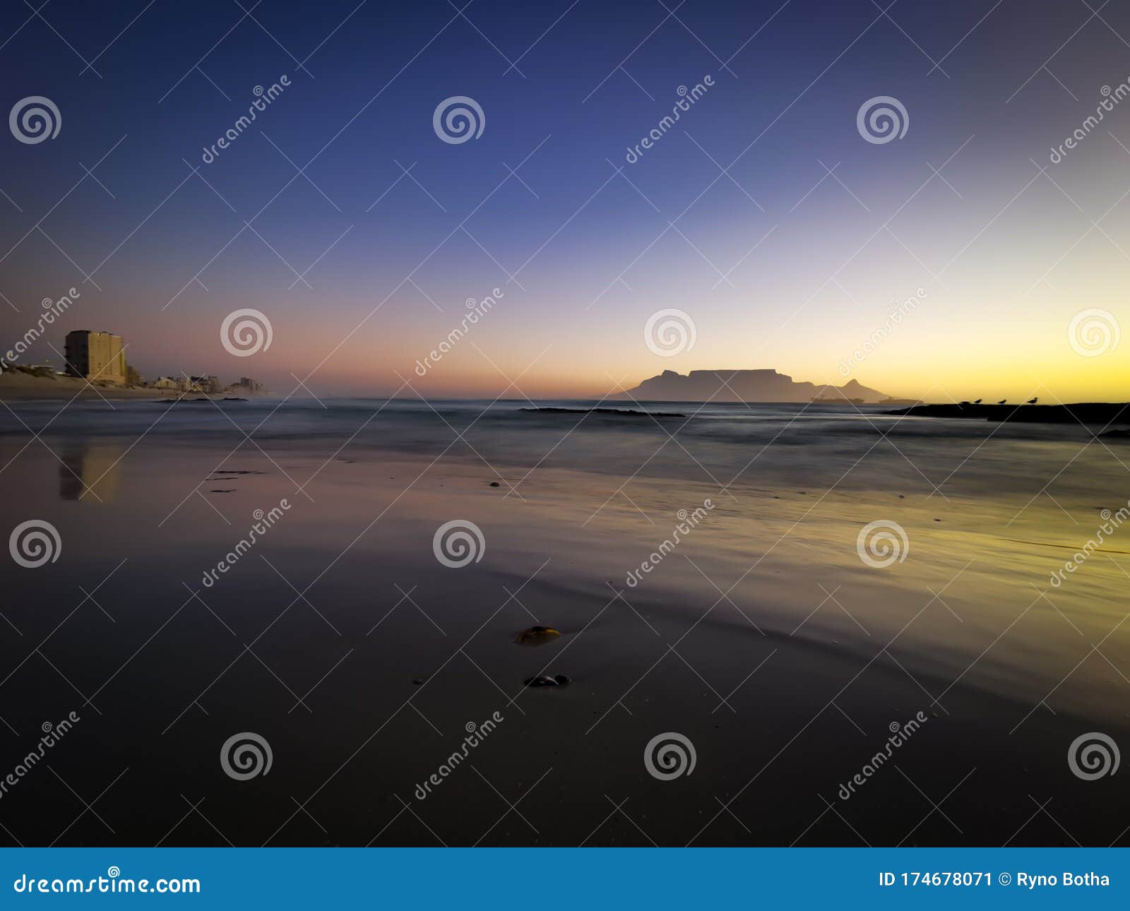 Table Mountain Cape Town Sunset Stock Image - Image of destination ...