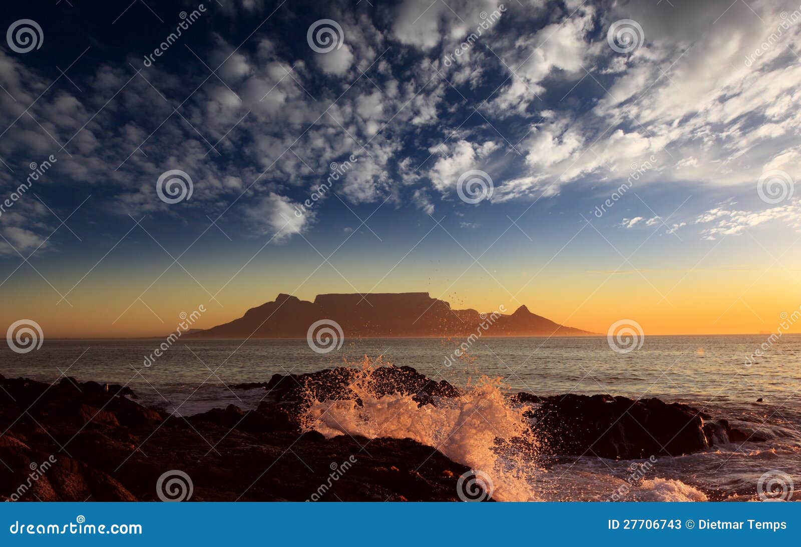 Table Mountain with Clouds, Cape Town Stock Image - Image of postcard ...