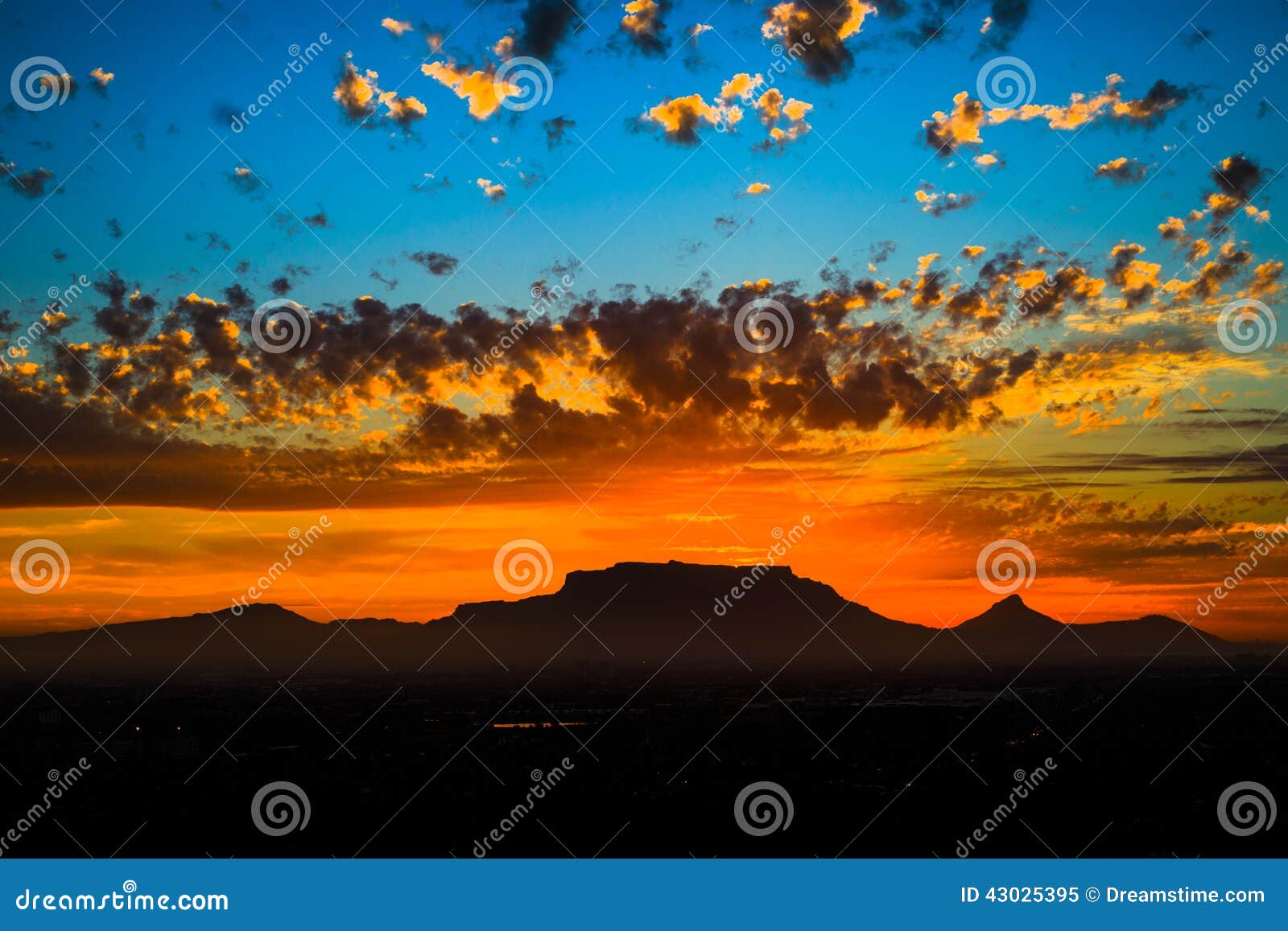 Table Mountain sunset stock image. Image of sunset, colours - 43025395