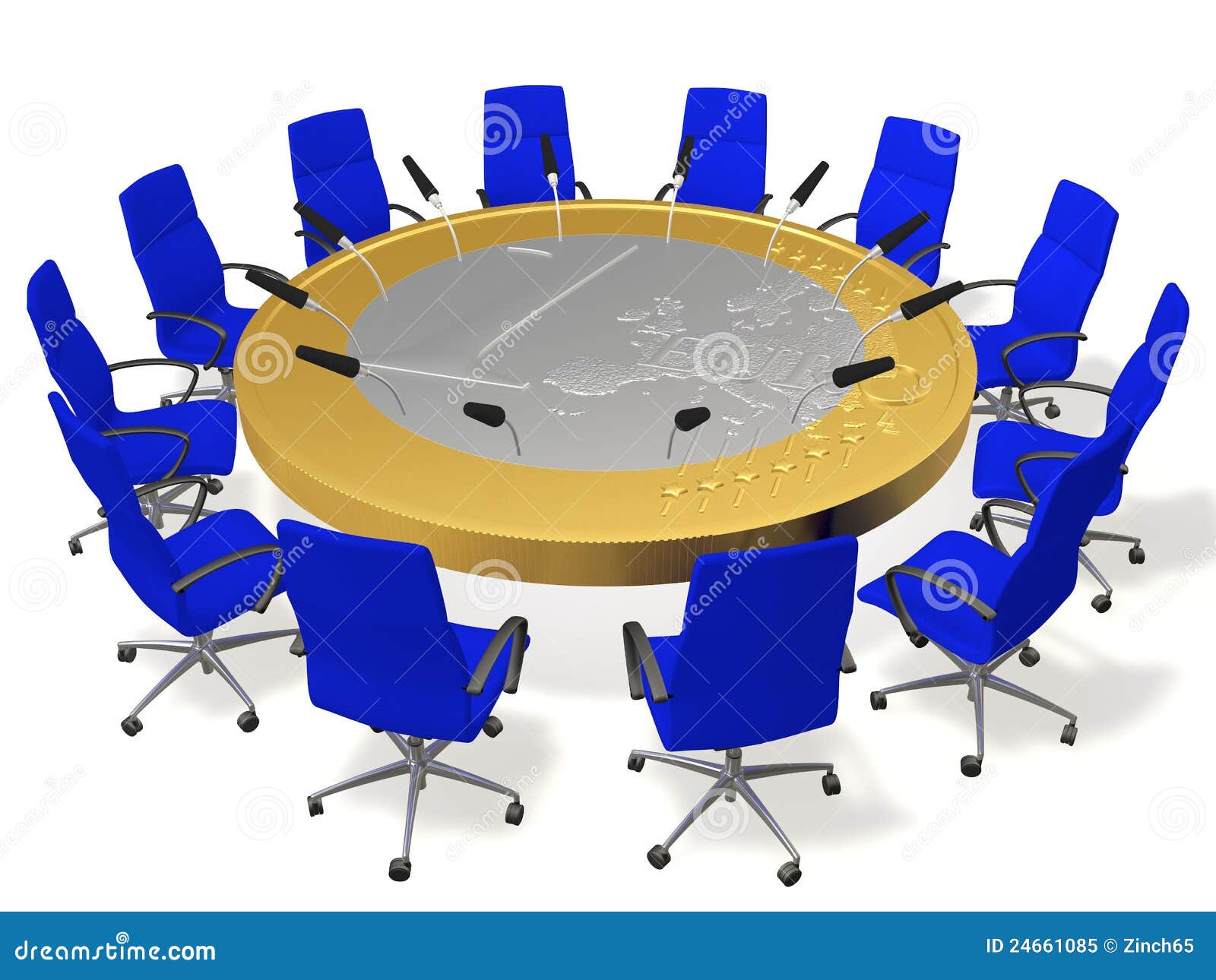 Table for Negotiations with Microphones Stock Illustration ...