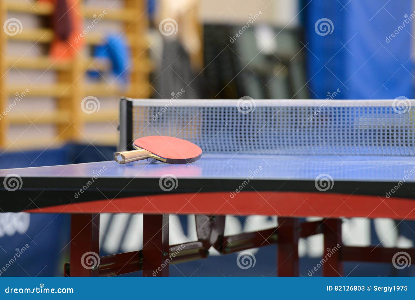 Table with Net for Table Tennis Stock Image - Image of play ...