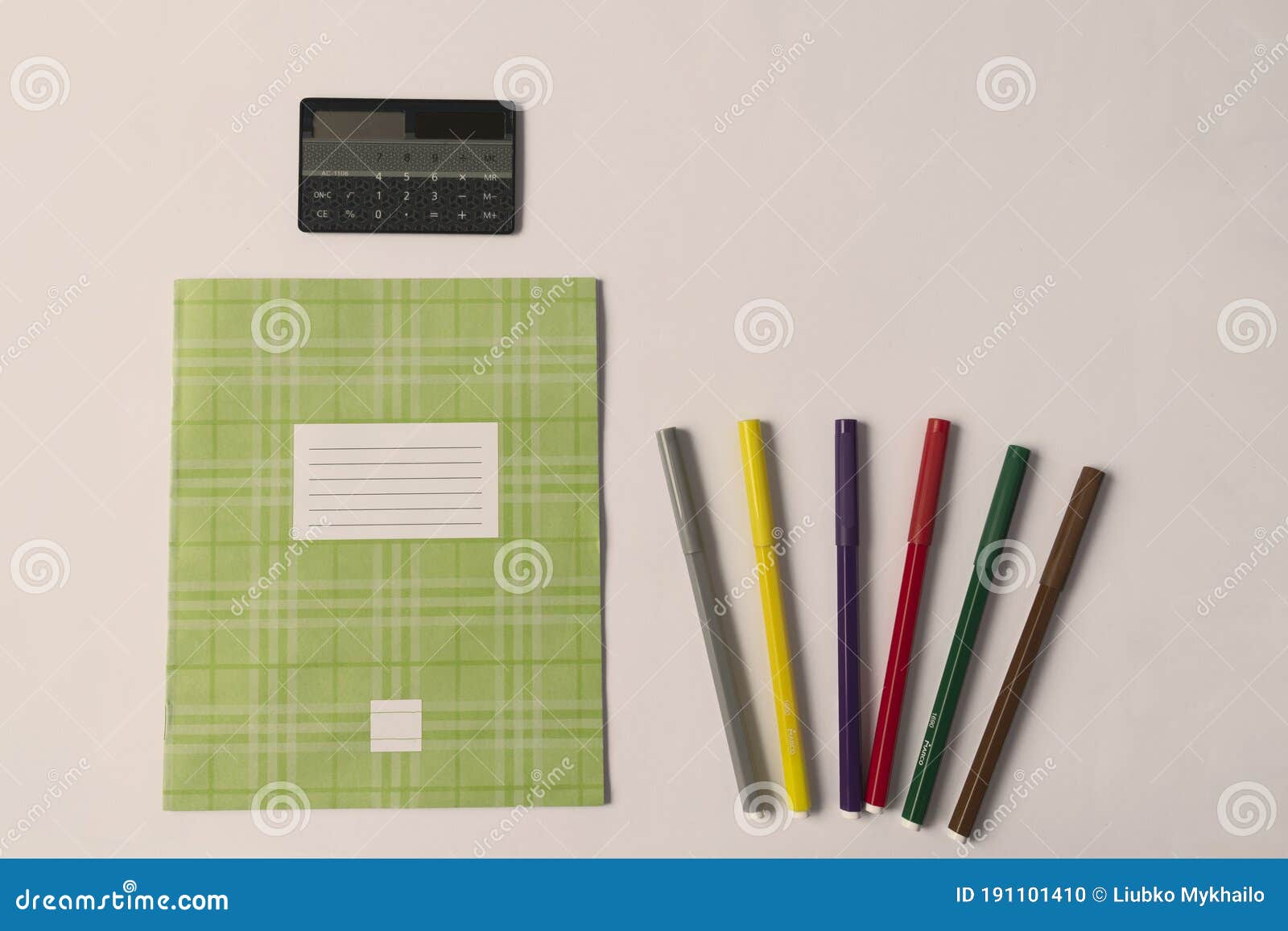 On the Table are a Notebook, Felt-tip Pens, a Cartographer, and Markers ...