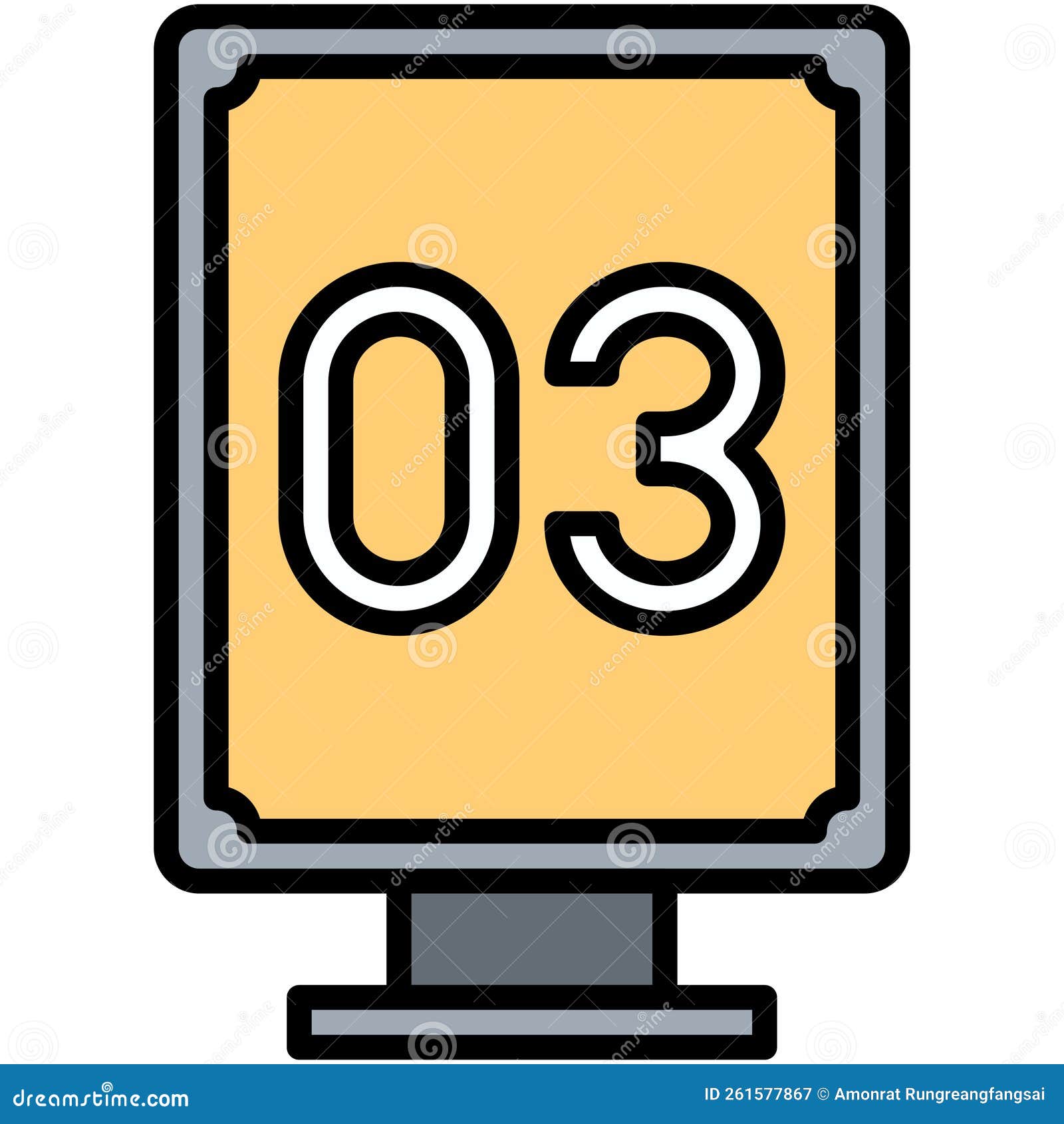 Table Number 3 Sign Icon, Coffee Shop Related Vector Stock Vector ...