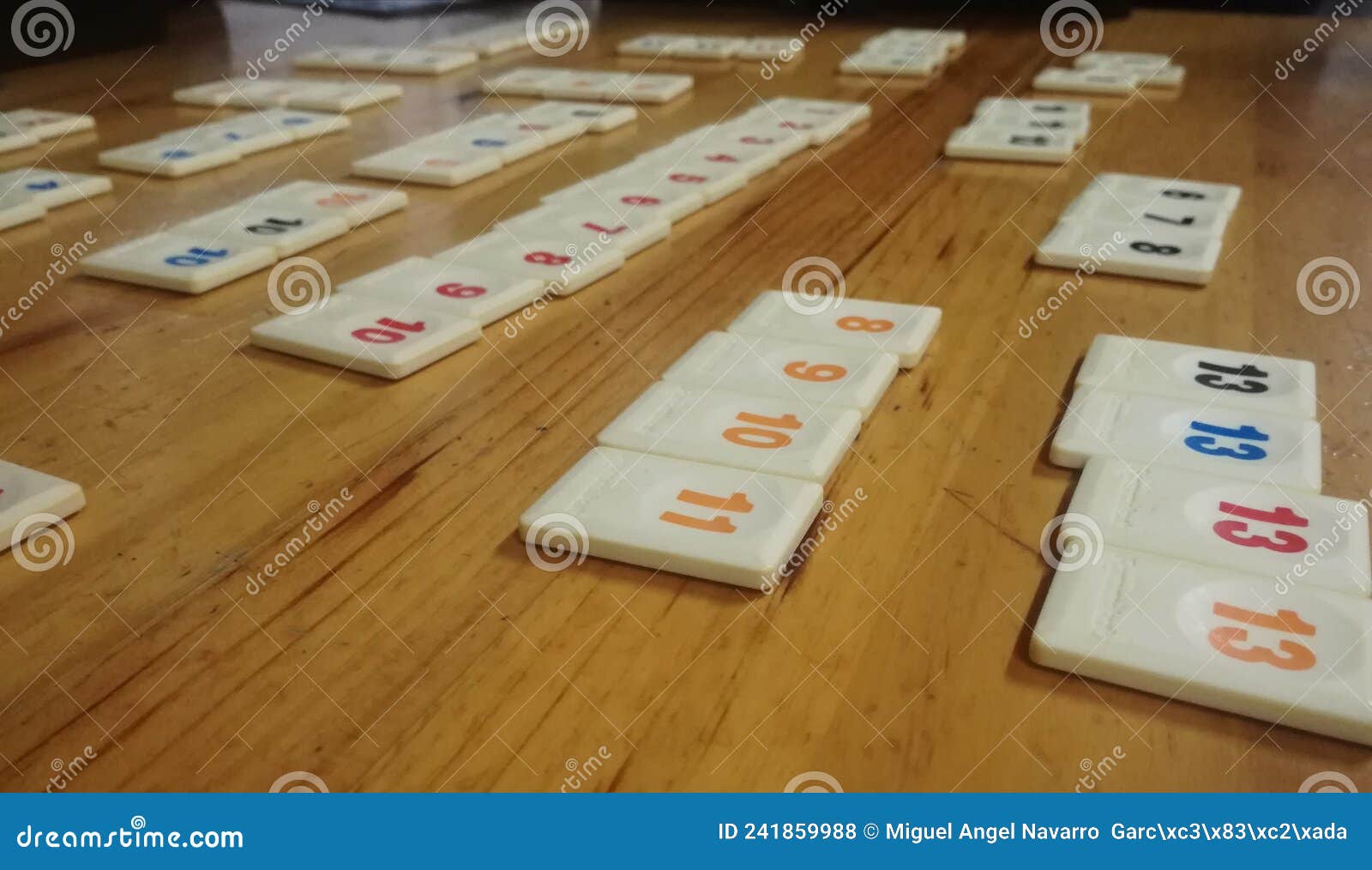 Table with numbered tokens stock photo. Image of play - 241859988