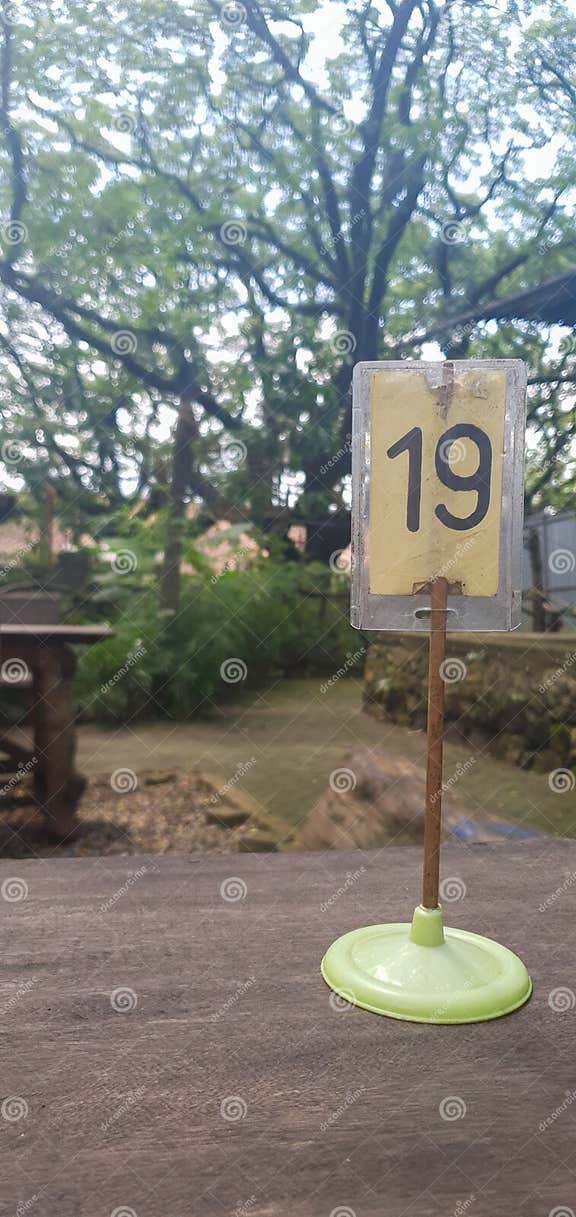 Table Numbers in a Park. Number 19 Stock Image - Image of sign, garden ...