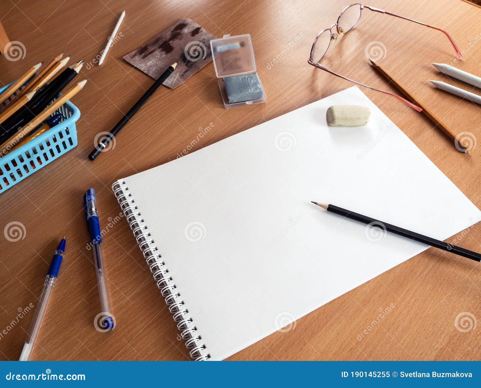 Objects For Sketching And Of Work On Graph Paper Stock Photography ...
