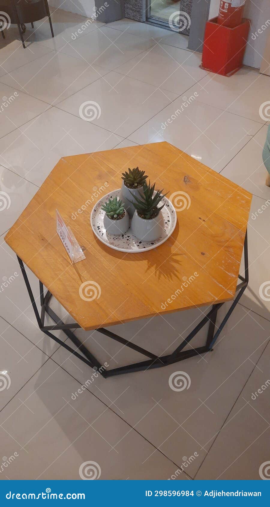 The Hexagonal table stock photo. Image of hexagonal - 298596984