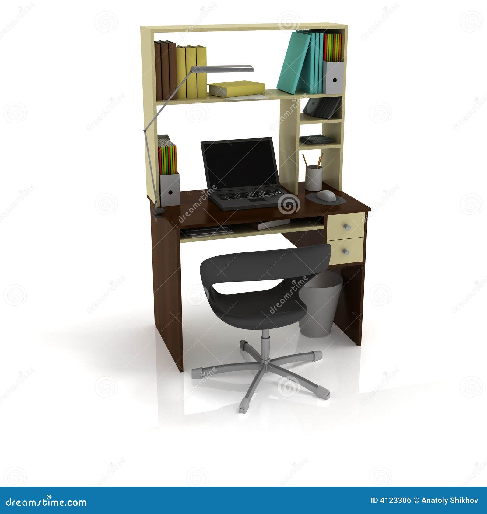 Table Office stock illustration. Illustration of finish - 4123306