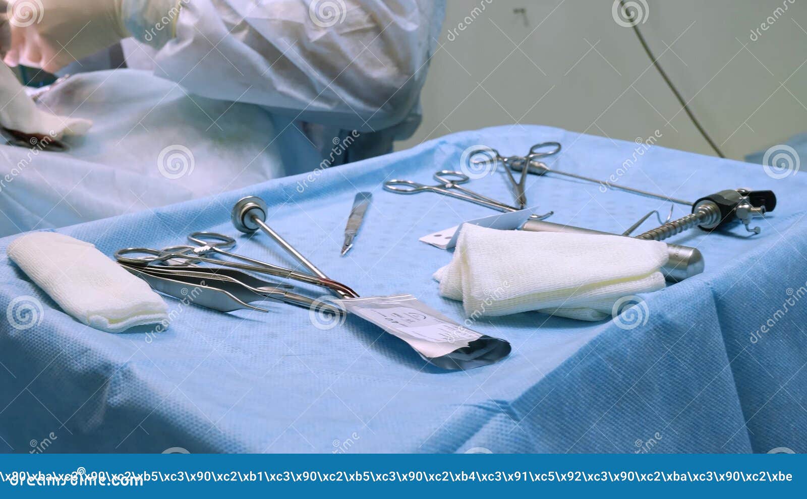 On the Table in the Operating Room are Surgical Instruments after the ...