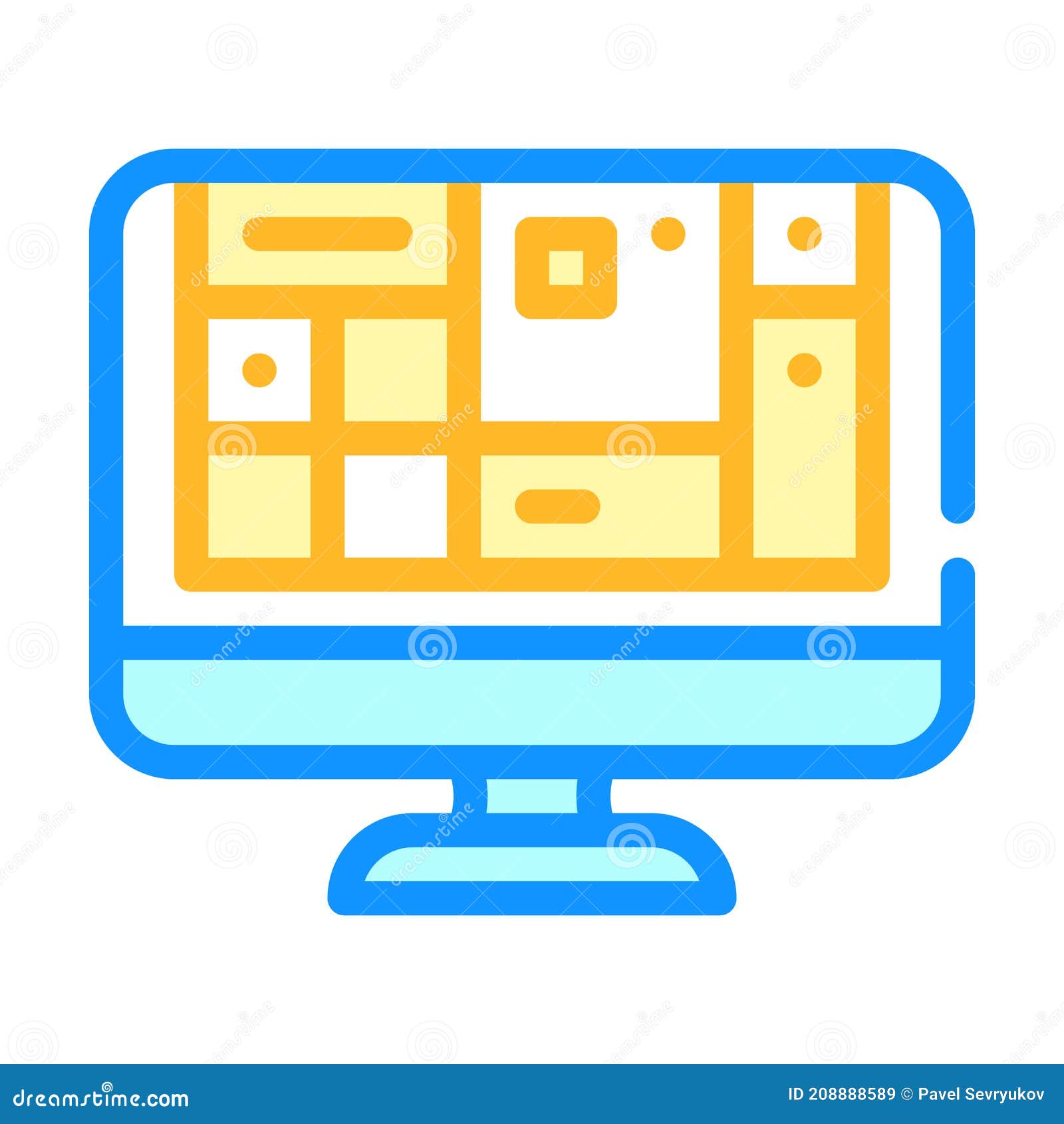 Table of Operating System Color Icon Vector Illustration Stock Vector ...
