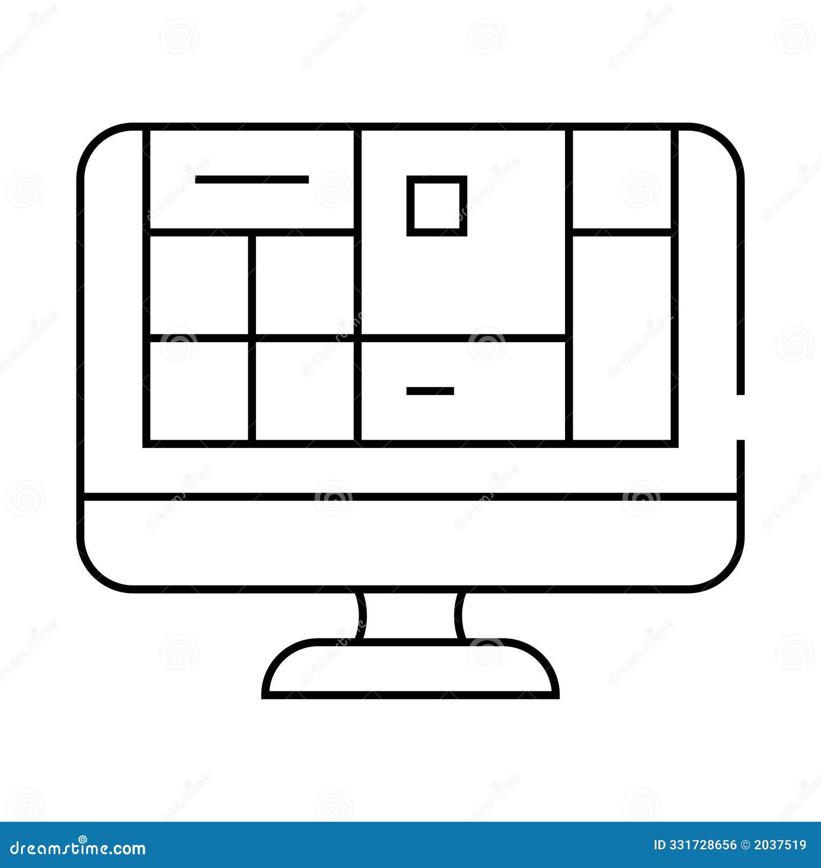 Table Of Operating System Line Icon Vector Illustration Stock
