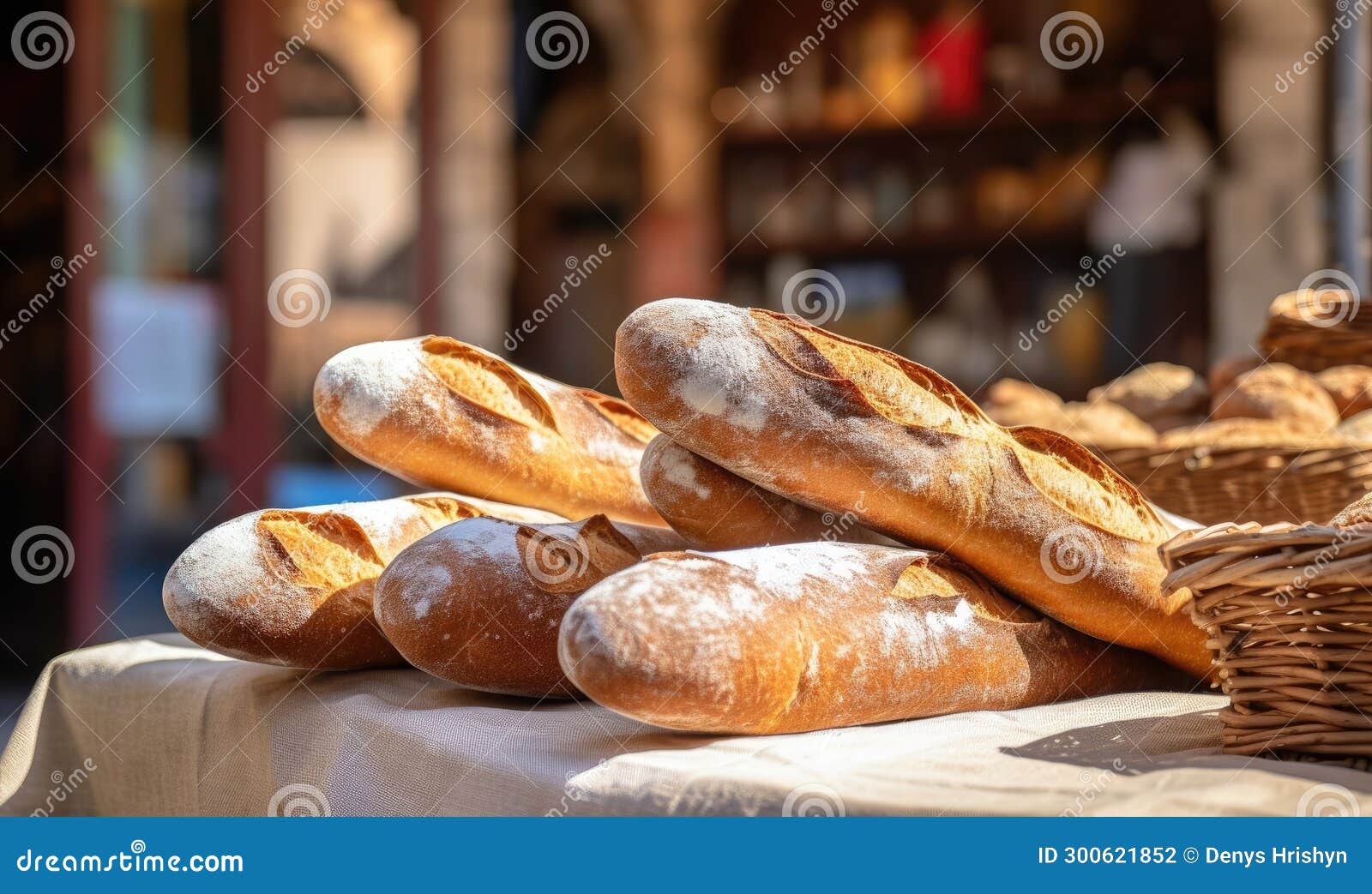 A Table Overflowing with Freshly Baked Bread Stock Illustration ...