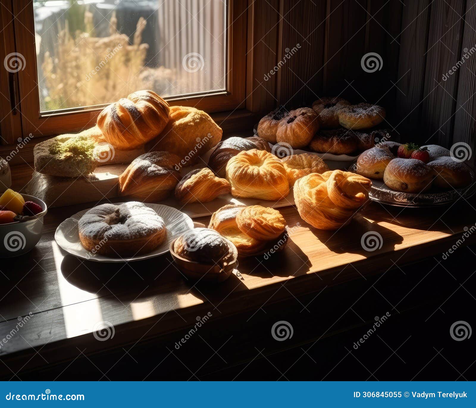 A Table Overflowing with a Variety of Delicious Bread Stock Image ...