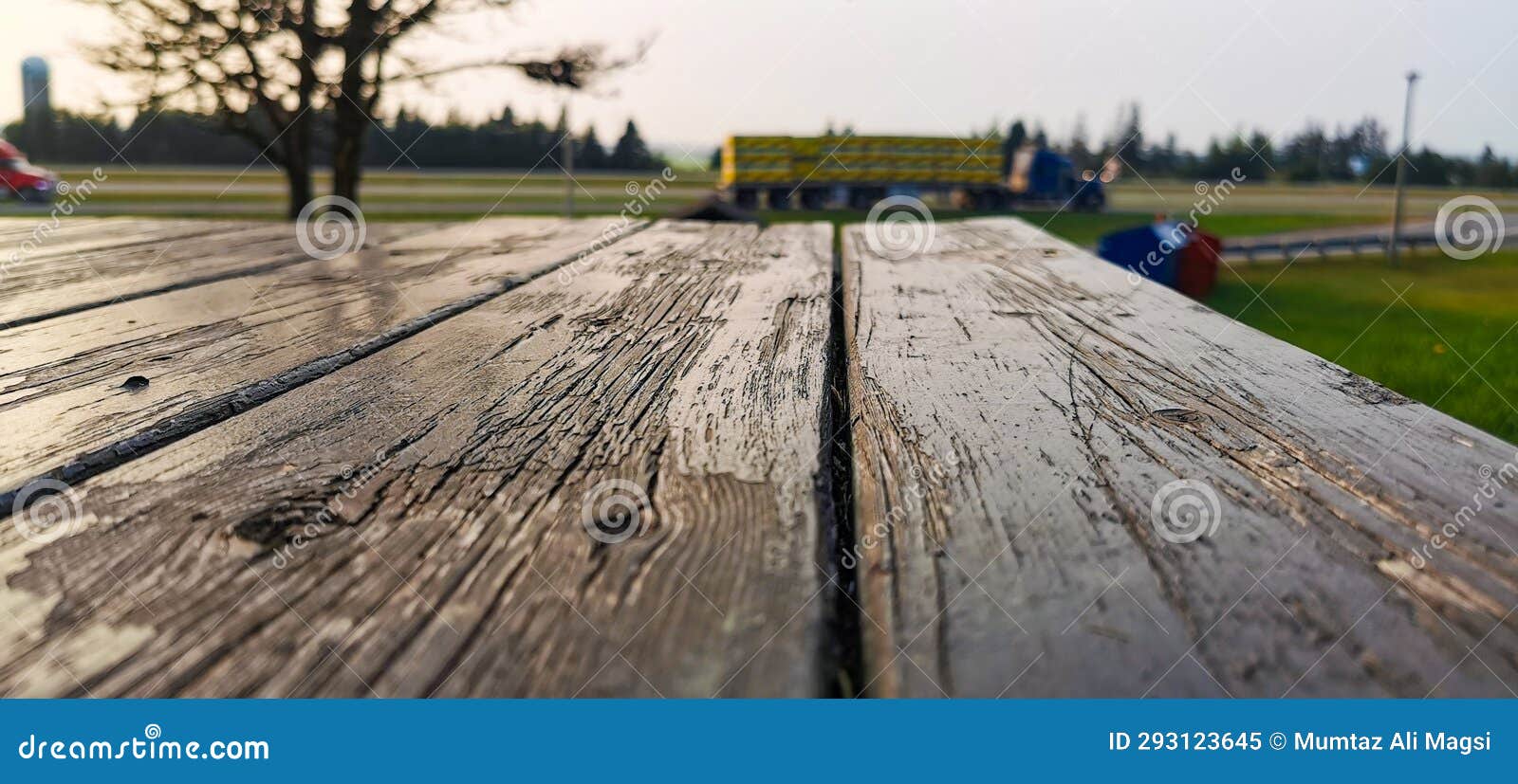 The Table on the Park Wood Table View Stock Image - Image of table ...