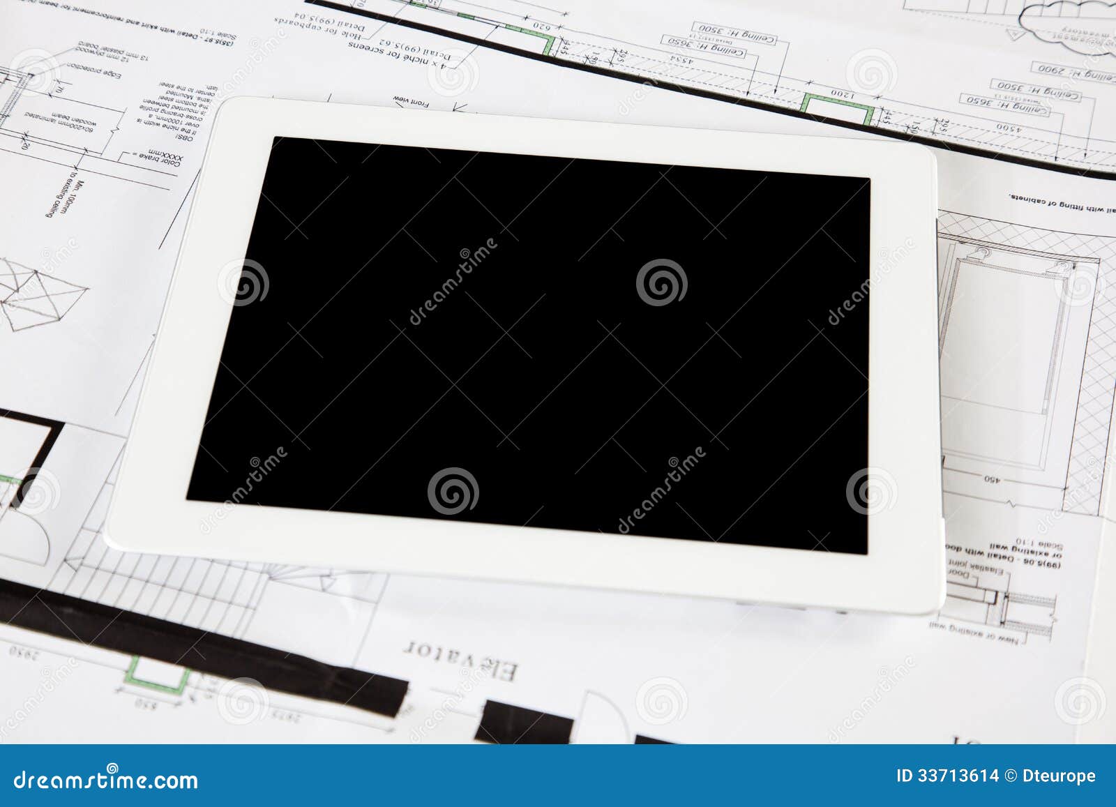 Table PC blank stock photo. Image of computing, blueprint - 33713614