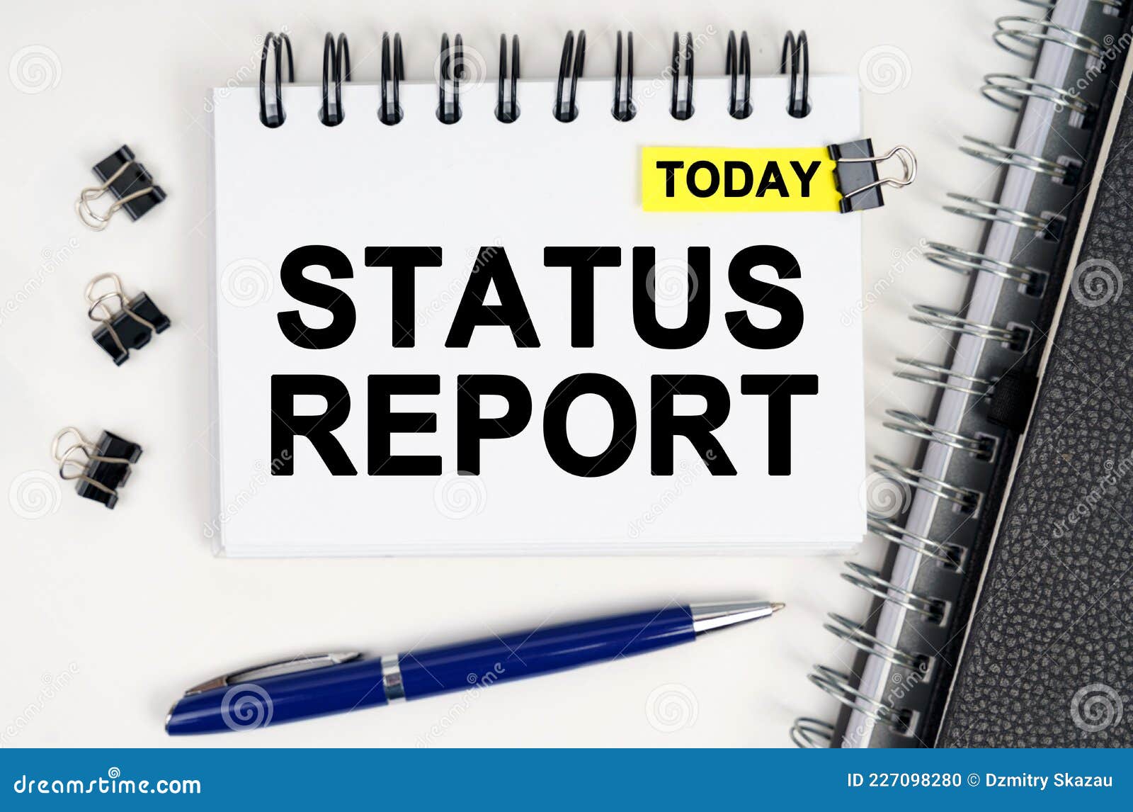 On the Table is a Pen and a Notebook with Inscriptions - Today and ...