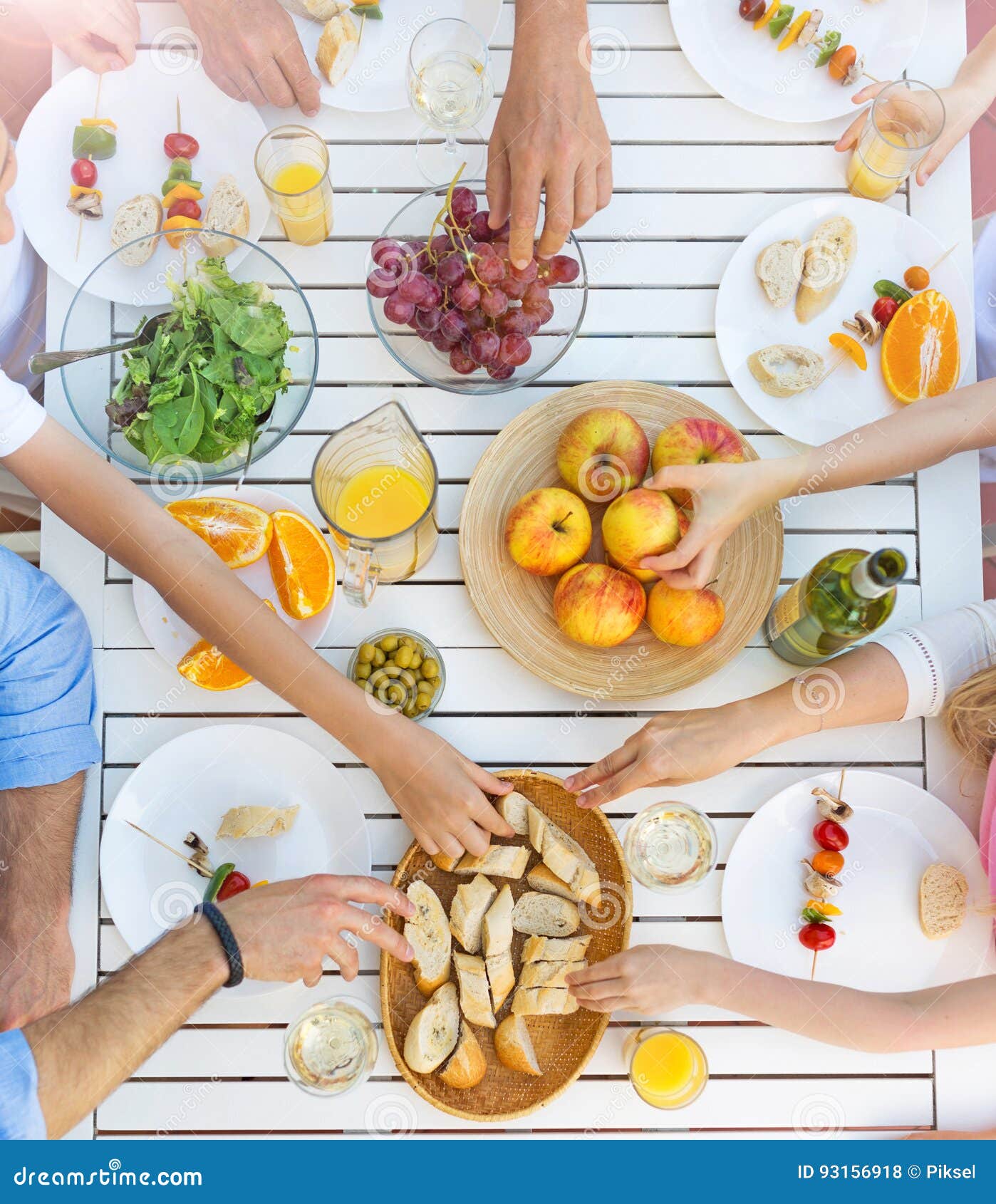 The table of people eating stock photo. Image of food - 93156918
