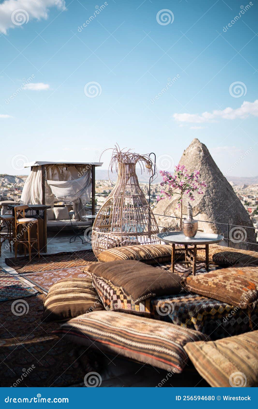 Table and Pillows on the Roof Top Stock Photo - Image of table, home ...