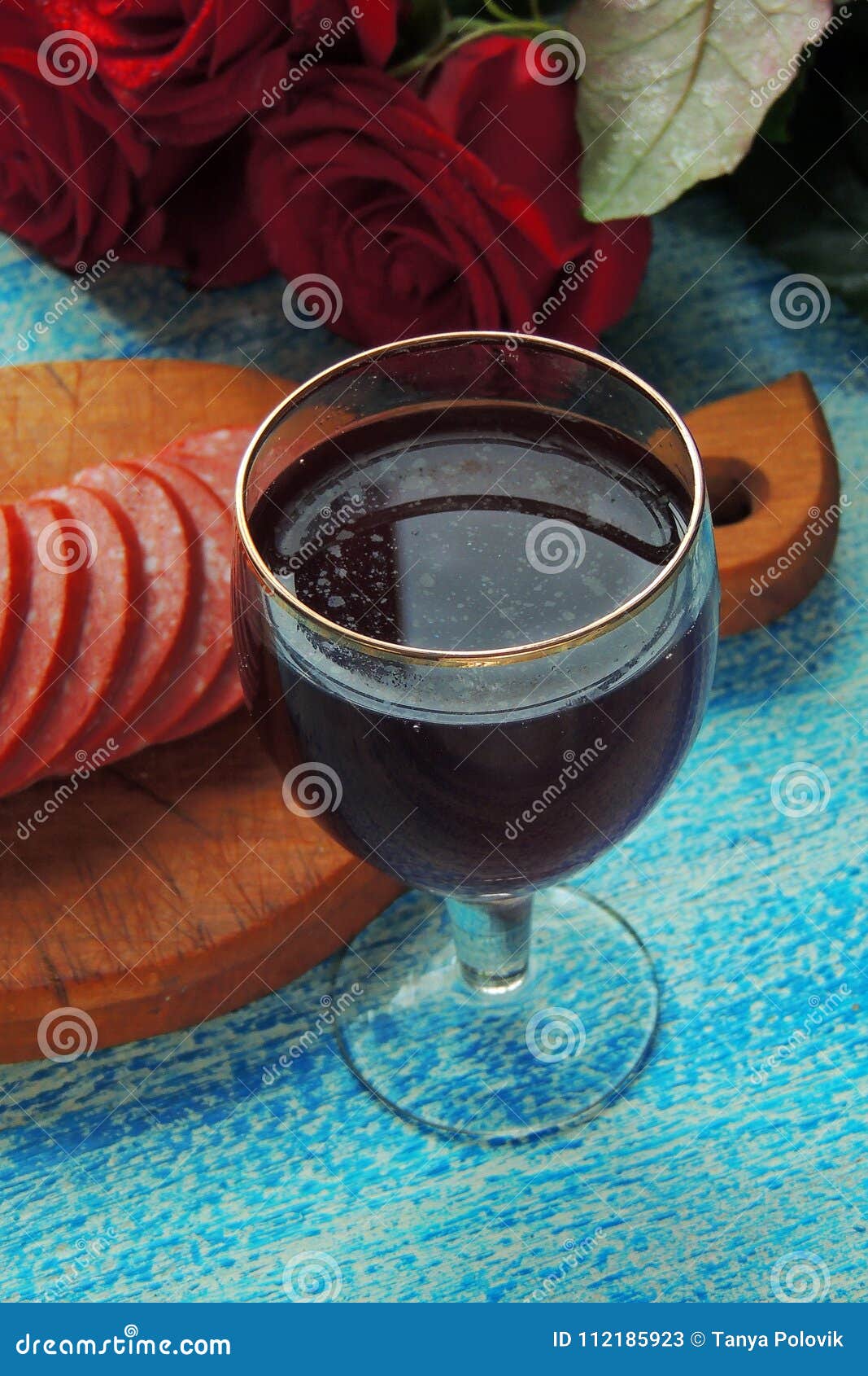 Red wine and roses stock image. Image of candle, light - 112185923